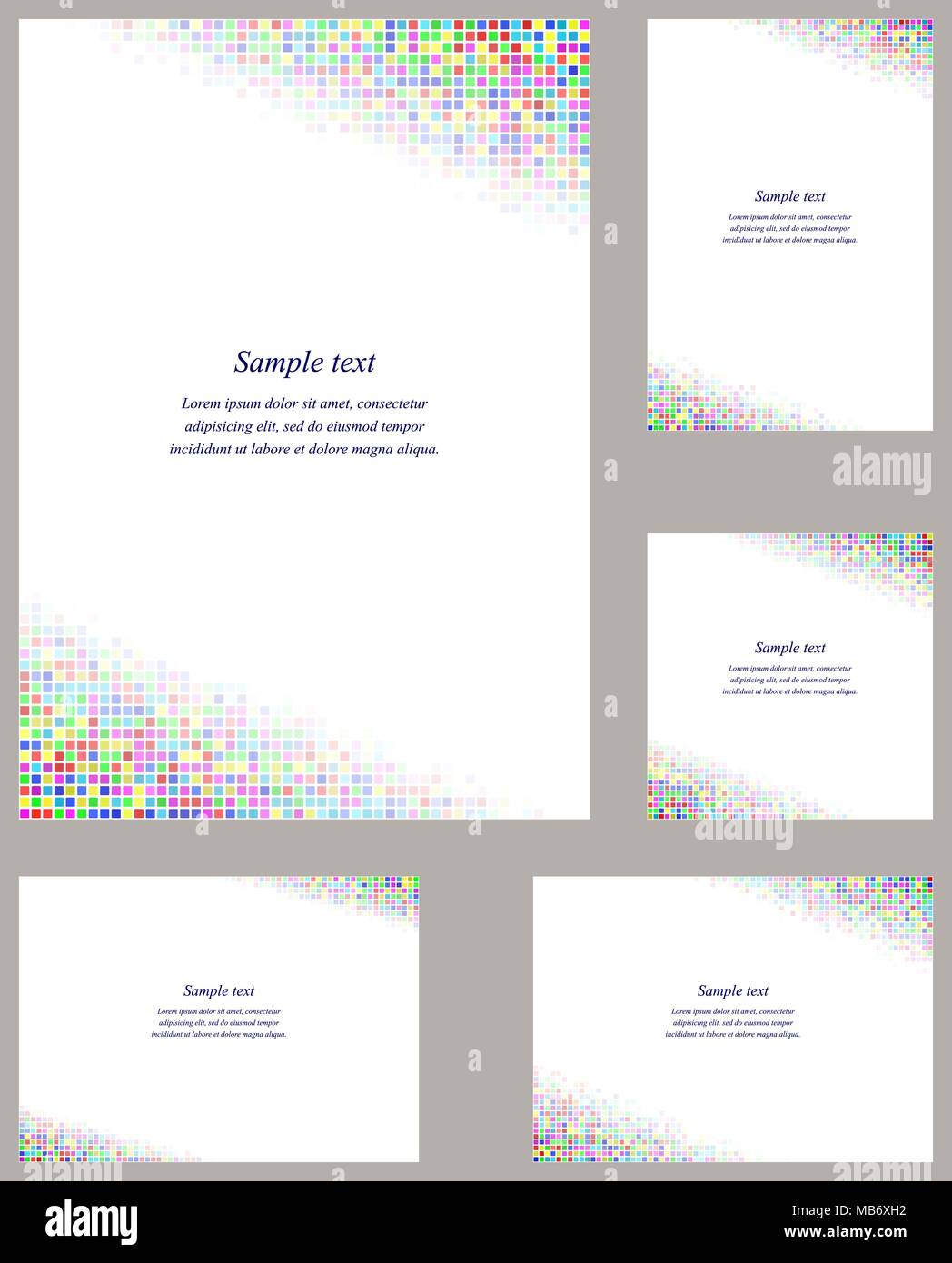 Colorful mosaic page corner design template set Stock Vector Image ...