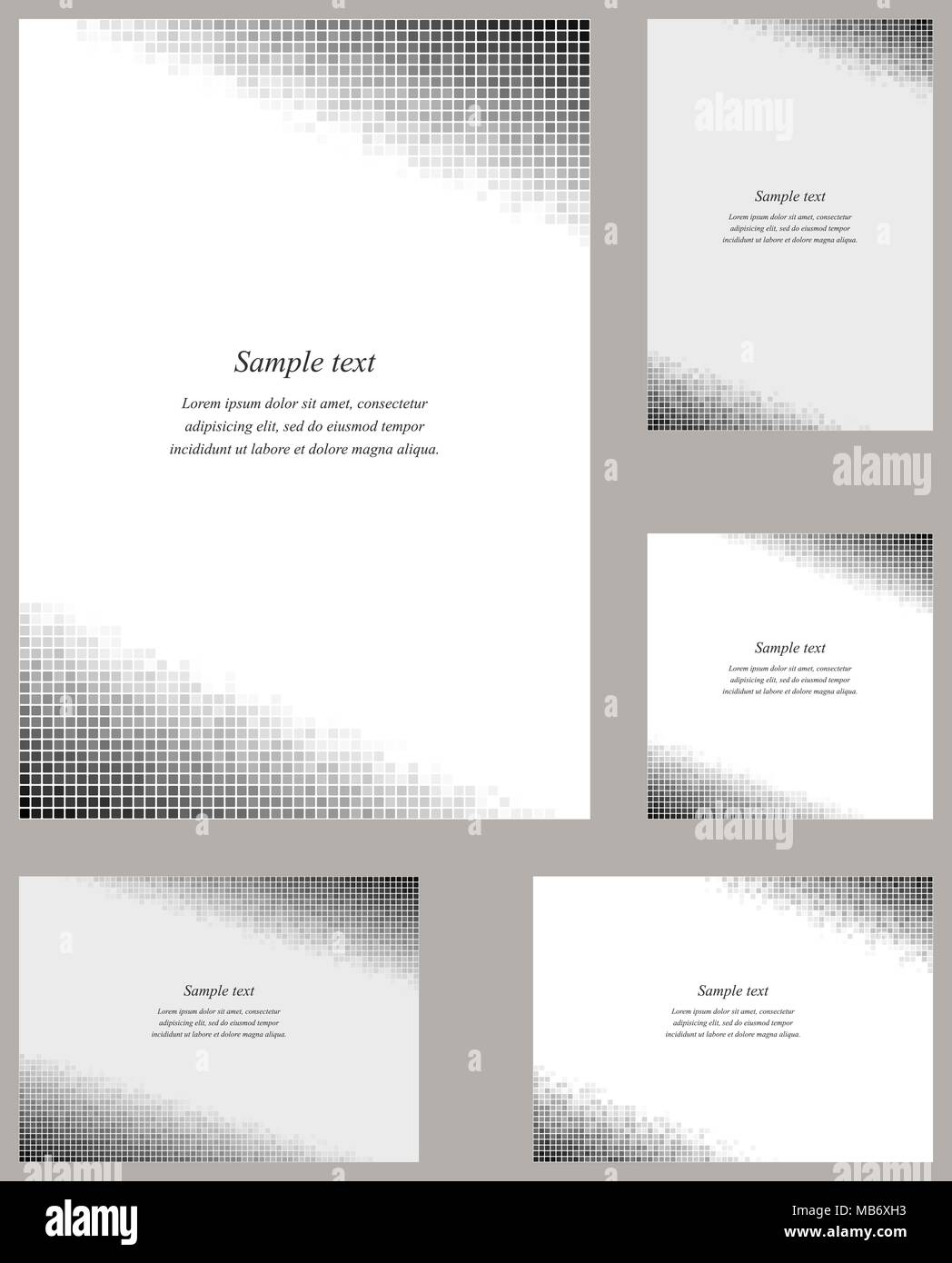 Grey mosaic page corner design template set Stock Vector Image & Art ...
