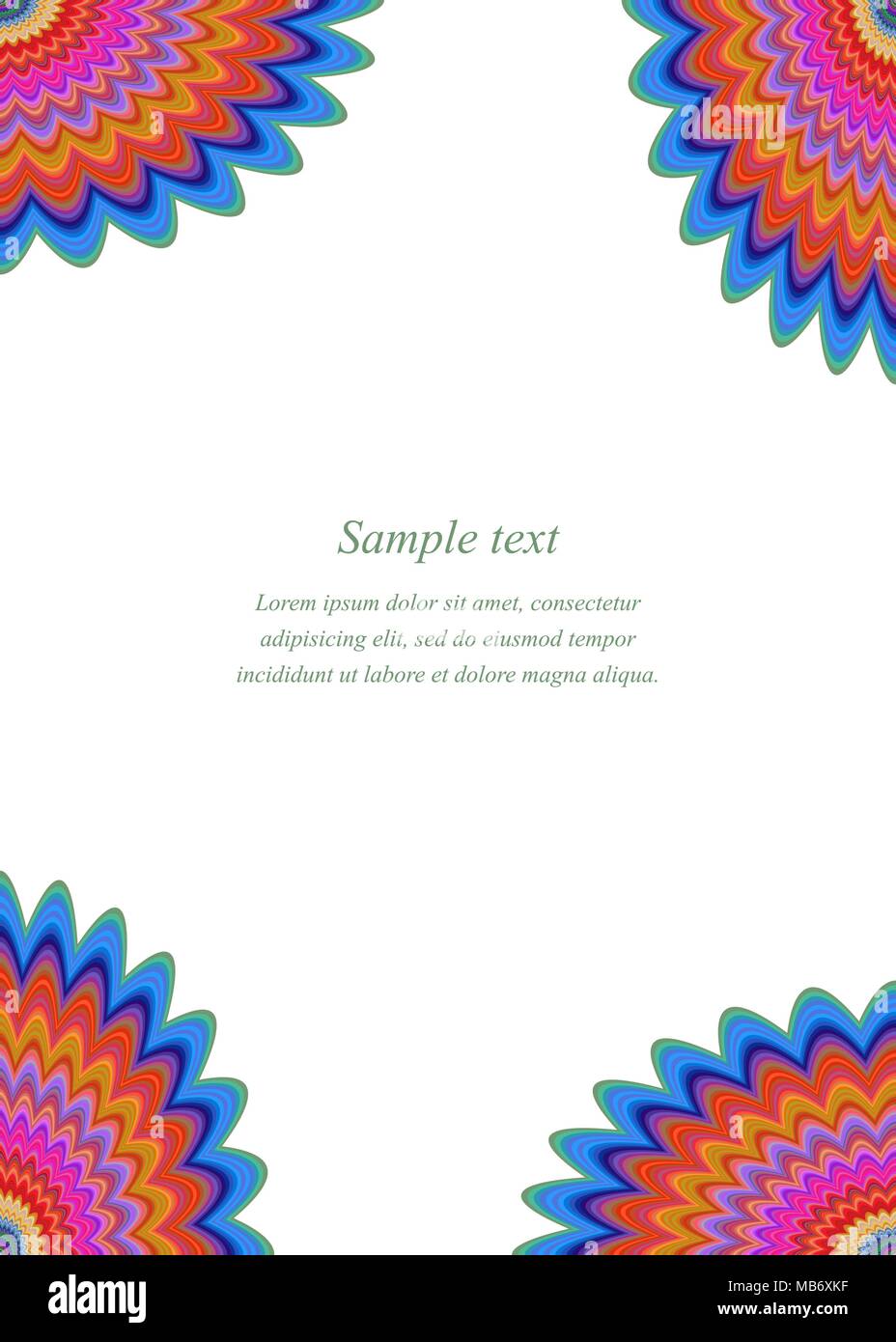 Multicolored floral page corner design template Stock Vector Image ...