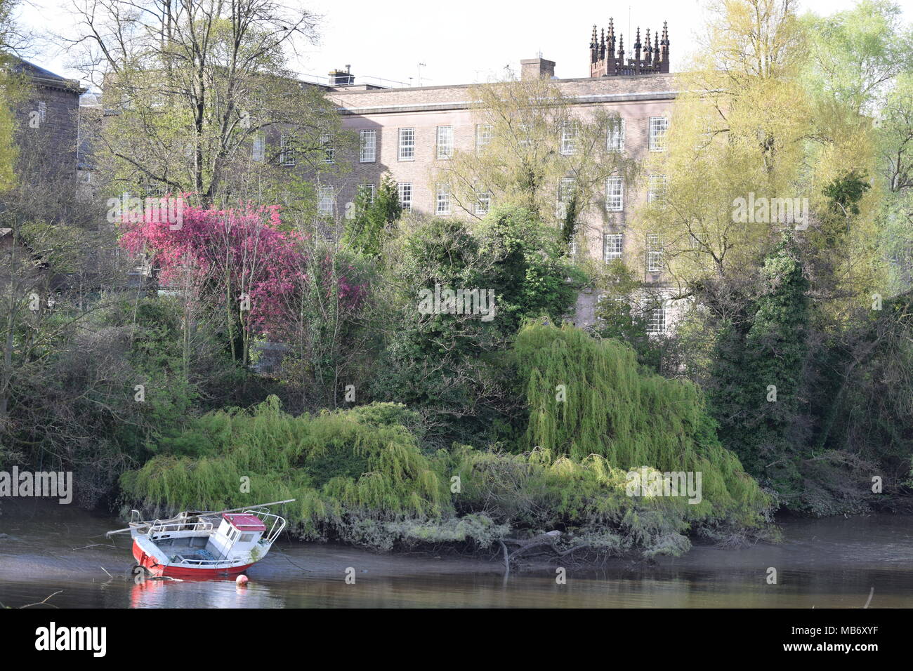 View of Chester University's Riverside campus from across the River Dee ...