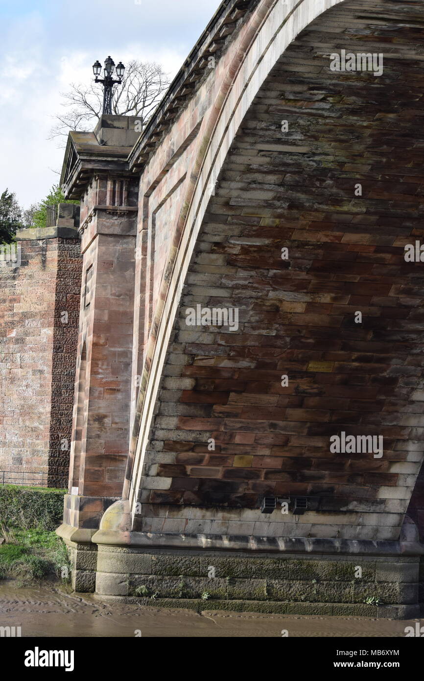 Beneath the Grosvenor Bridge Chester Stock Photo - Alamy