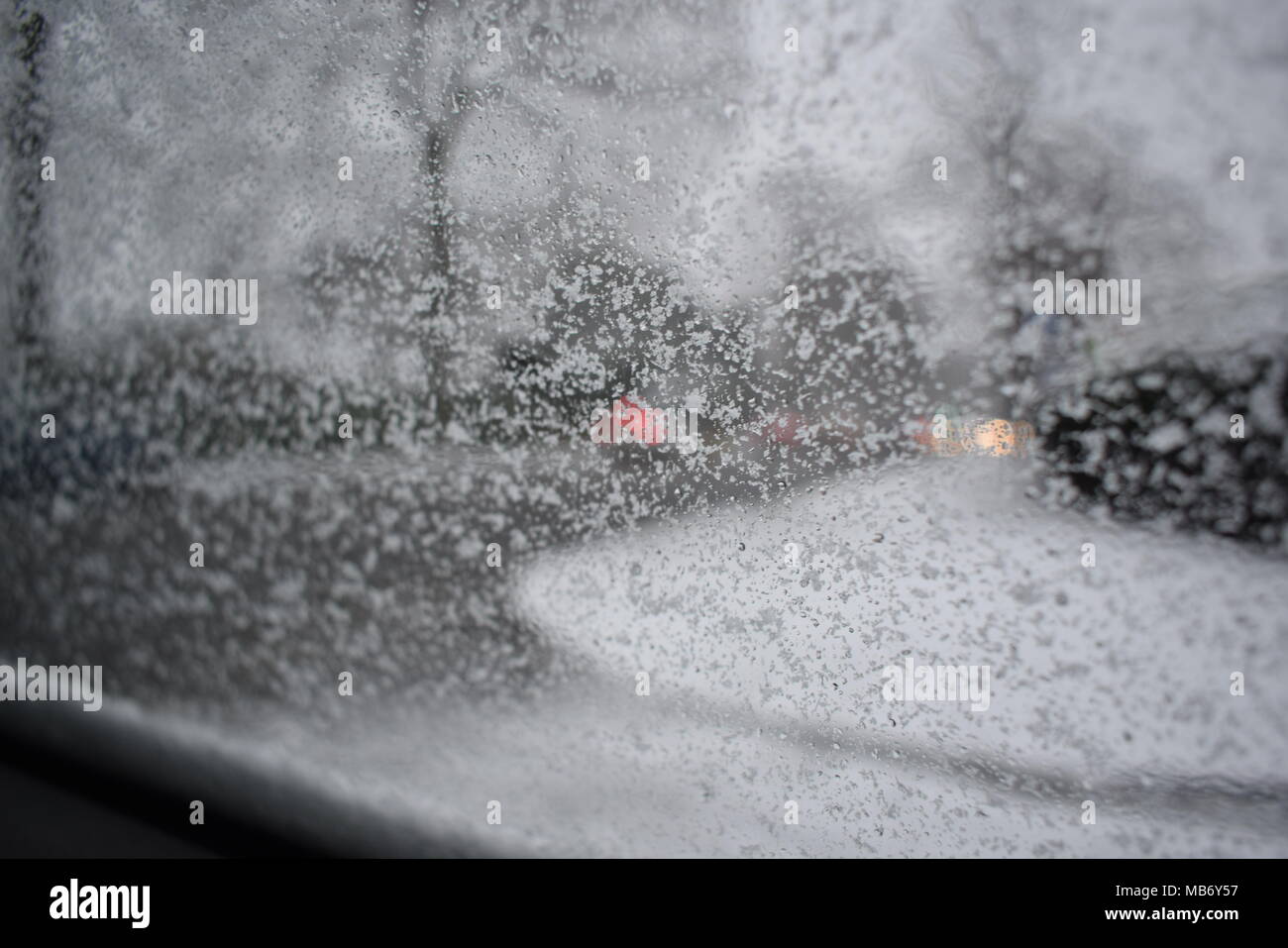 Snowflakes on a car window Stock Photo - Alamy