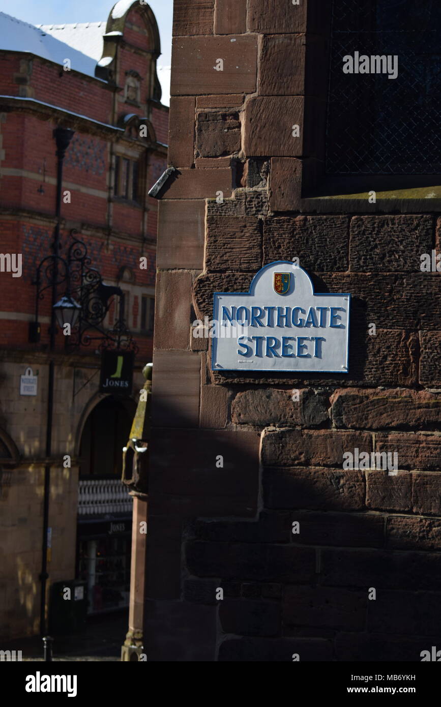 Chester's High Cross standing tall on a cold winters morning Stock ...