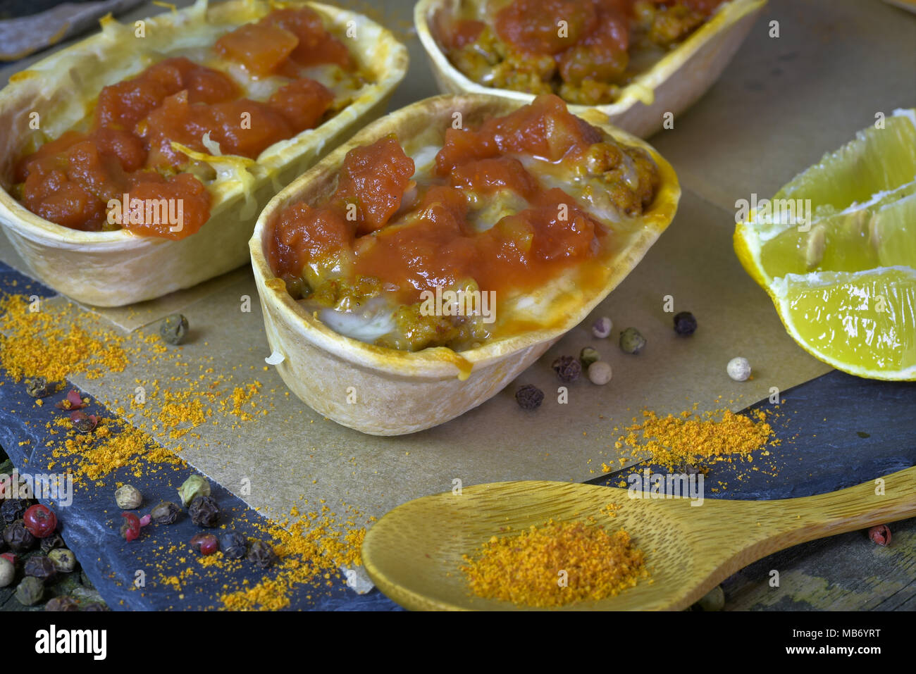 Mexican food - delicious taco shells with ground beef and home made ...
