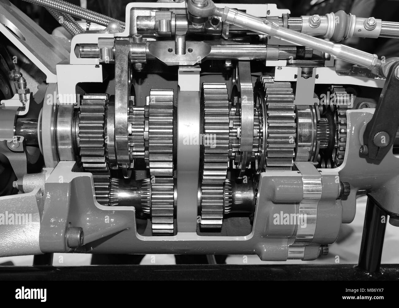 Close up detail of modern powerful automobile internal combustion ...
