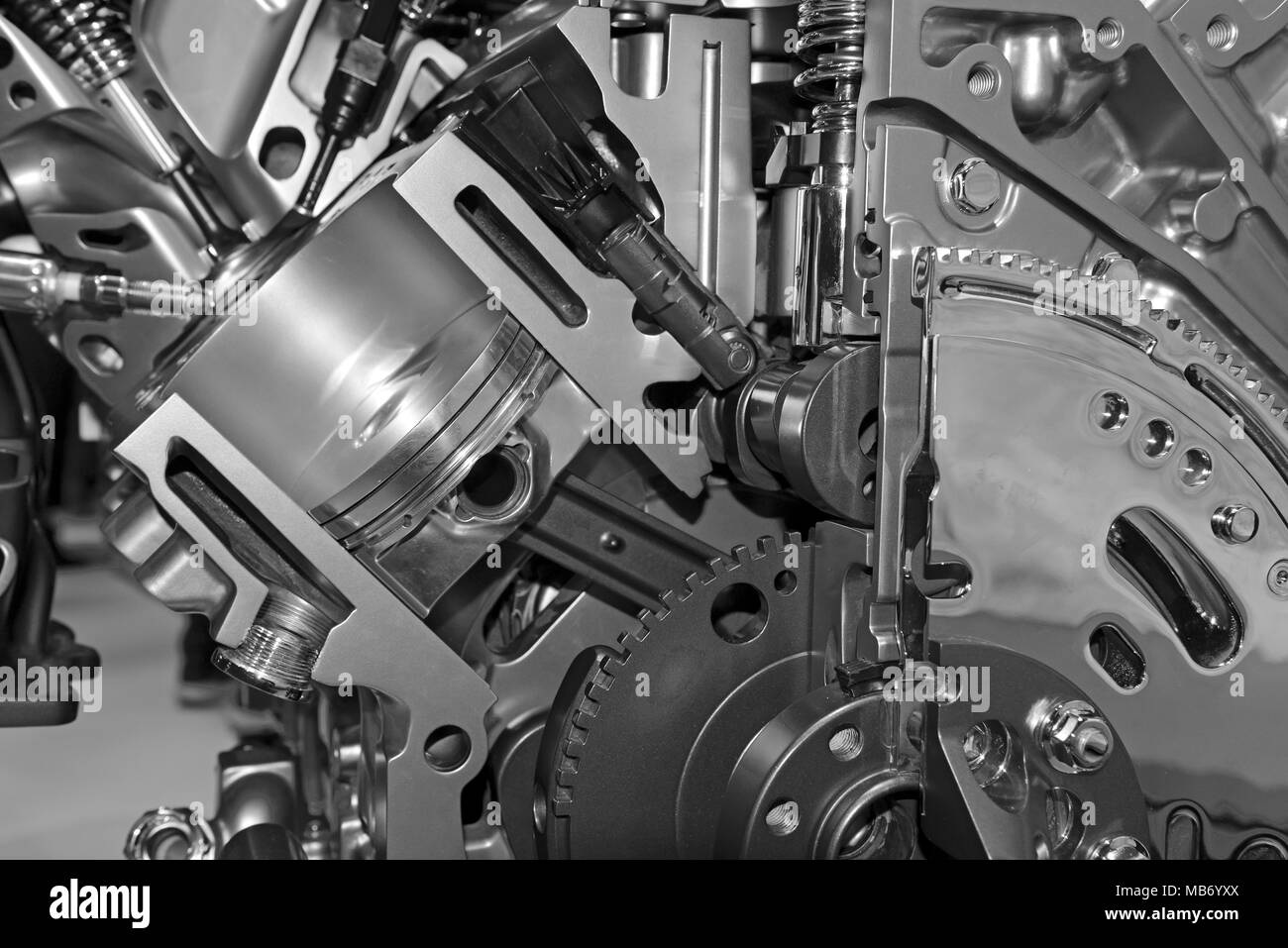 Close up detail of modern powerful automobile internal combustion ...