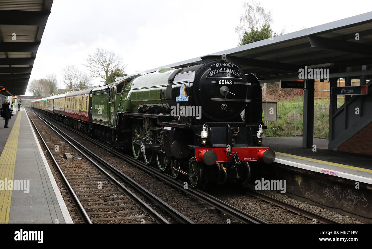England, UK. 7th April 2018. 60163 Tornado is a main line coal-fired ...
