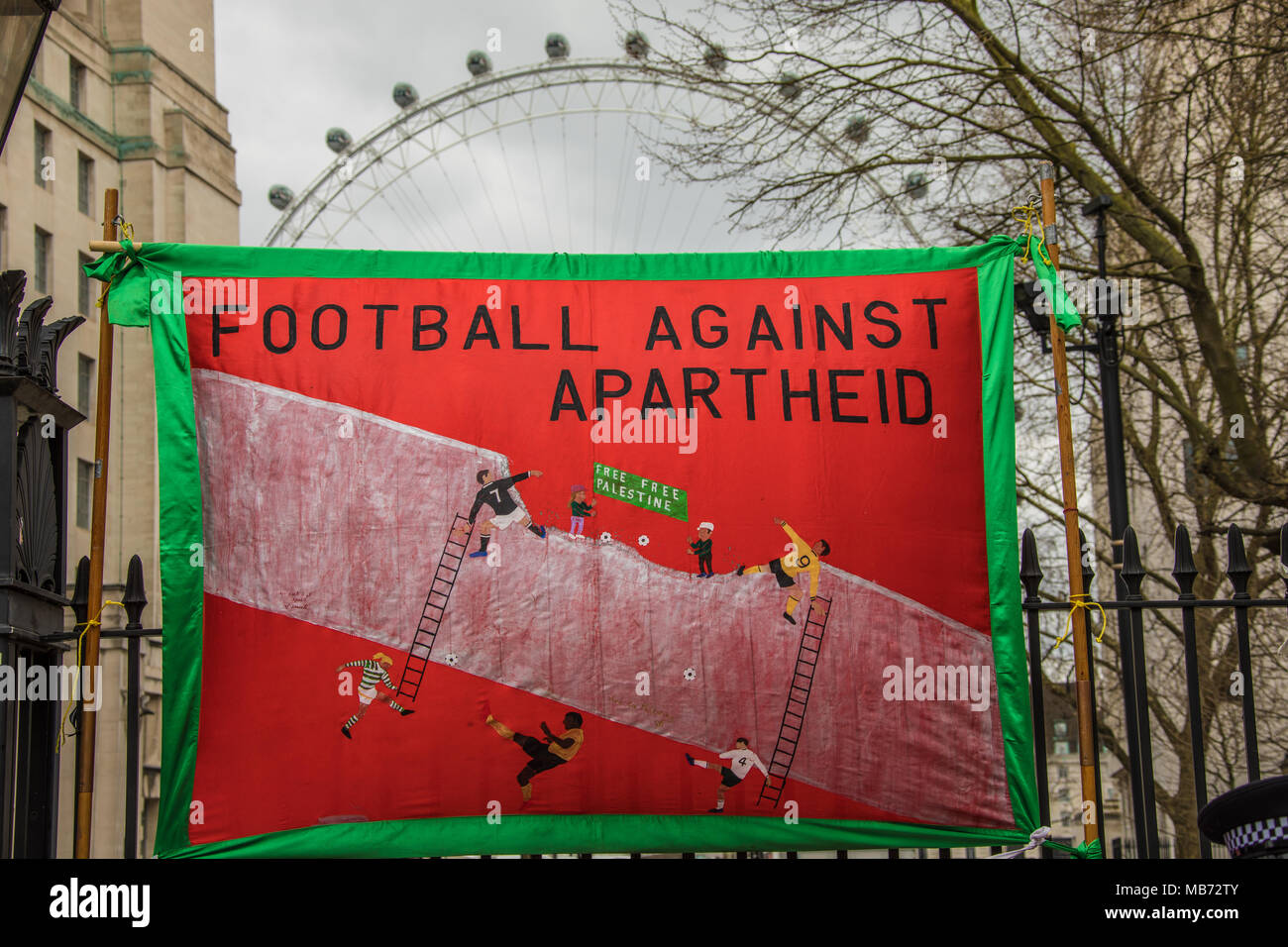 Football protest demonstrating banner placard hi-res stock photography ...