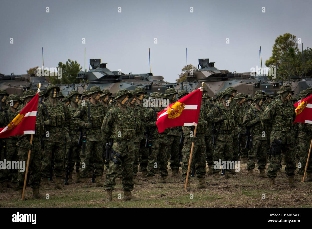 SASEBO, JAPAN - APRIL 7 : Soldiers of Japanese Ground Self-Defense ...