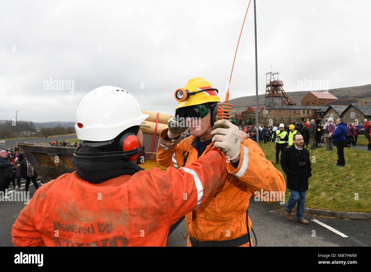 Blaenavon, Wales, UK, Sunday, April 8th 2018 The Man Engine making it's ...