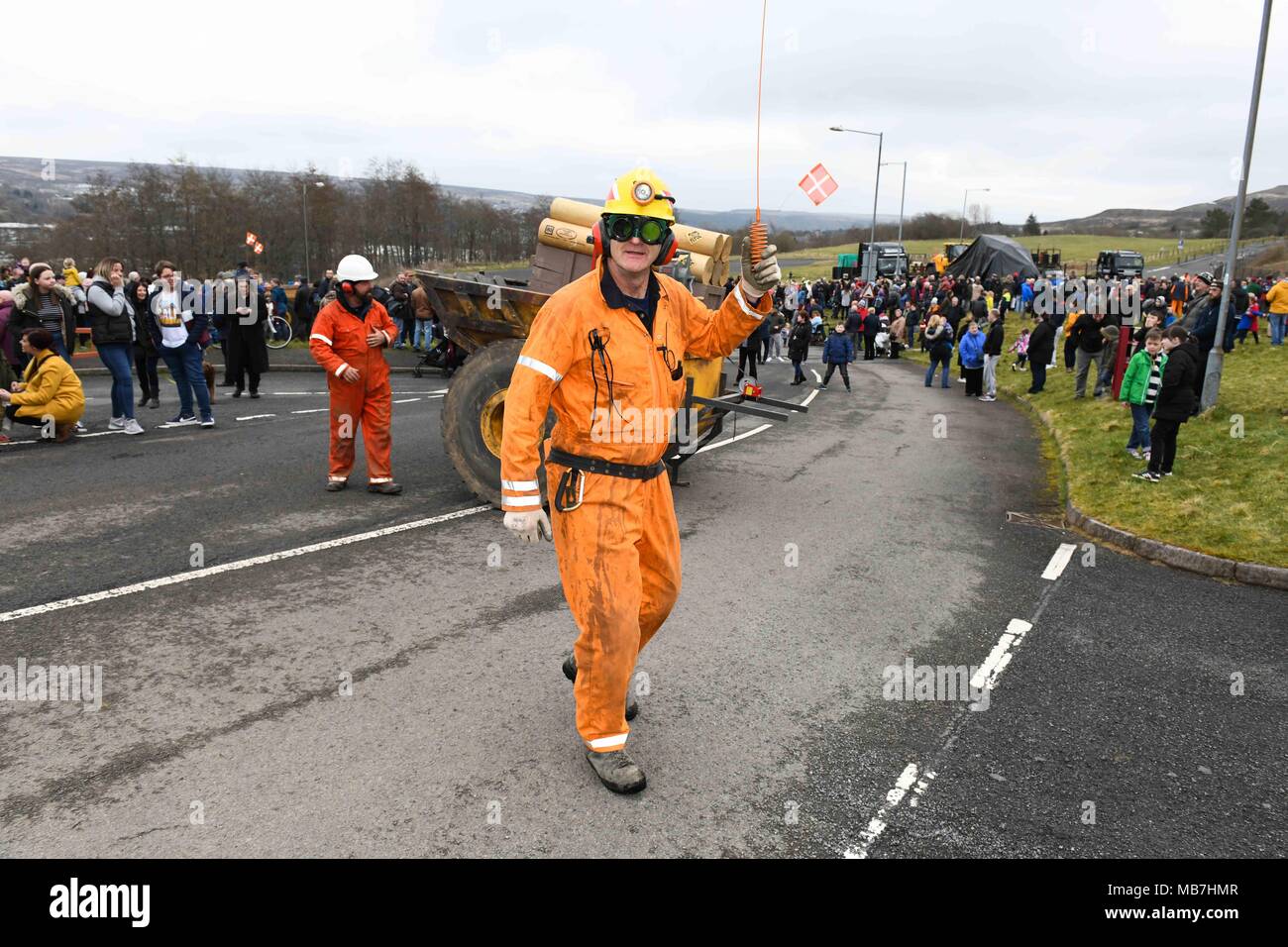 Blaenavon, Wales, UK, Sunday, April 8th 2018 The Man Engine making it's ...
