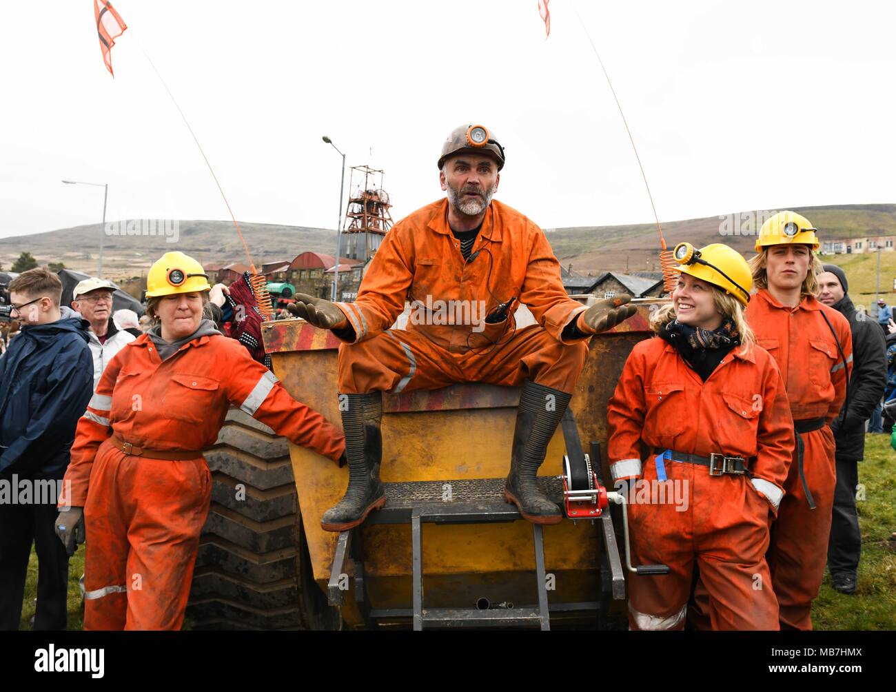 Blaenavon, Wales, UK, Sunday, April 8th 2018 The Man Engine making it's ...