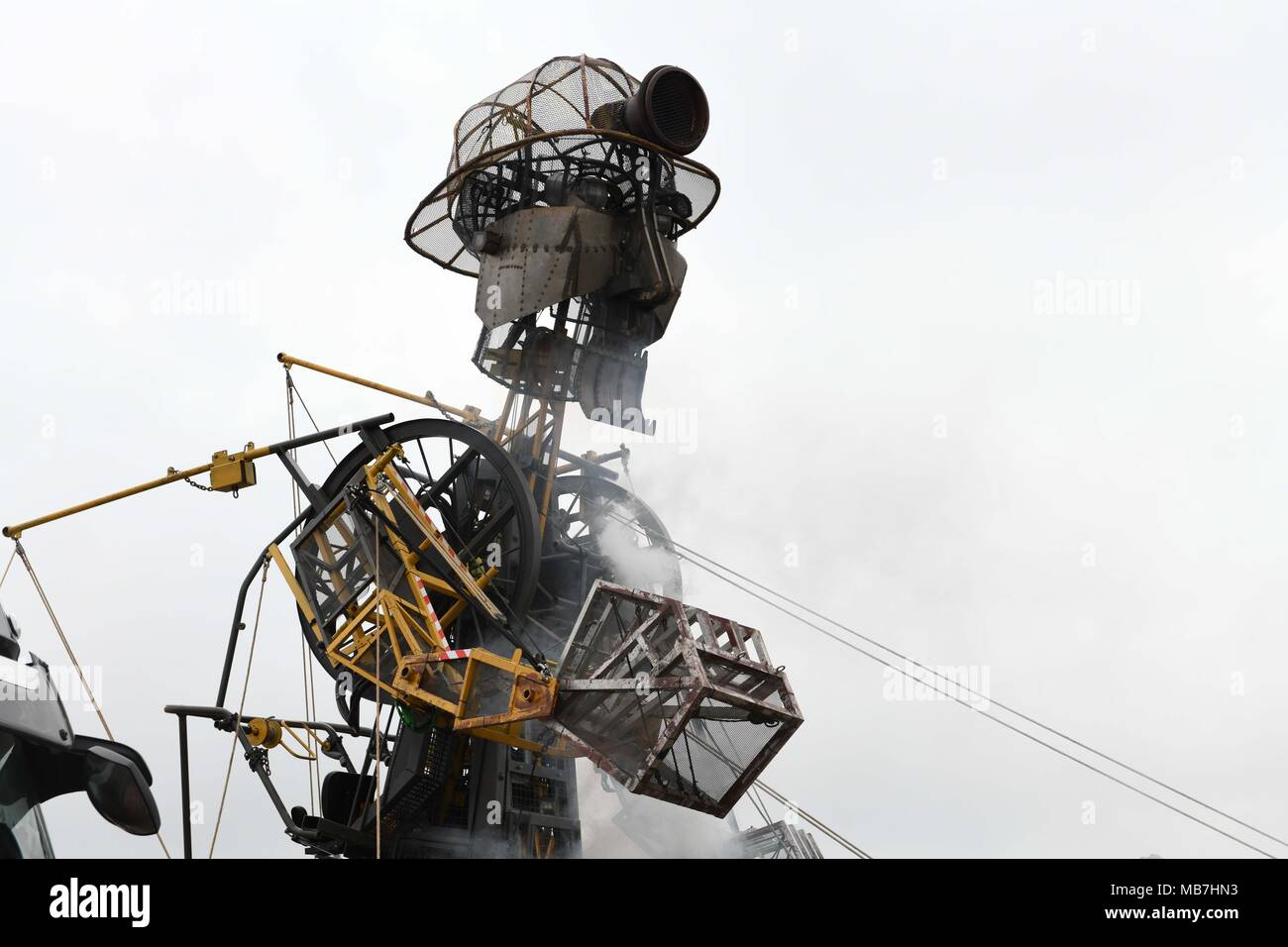 Blaenavon, Wales, UK, Sunday, April 8th 2018 The Man Engine making it's ...