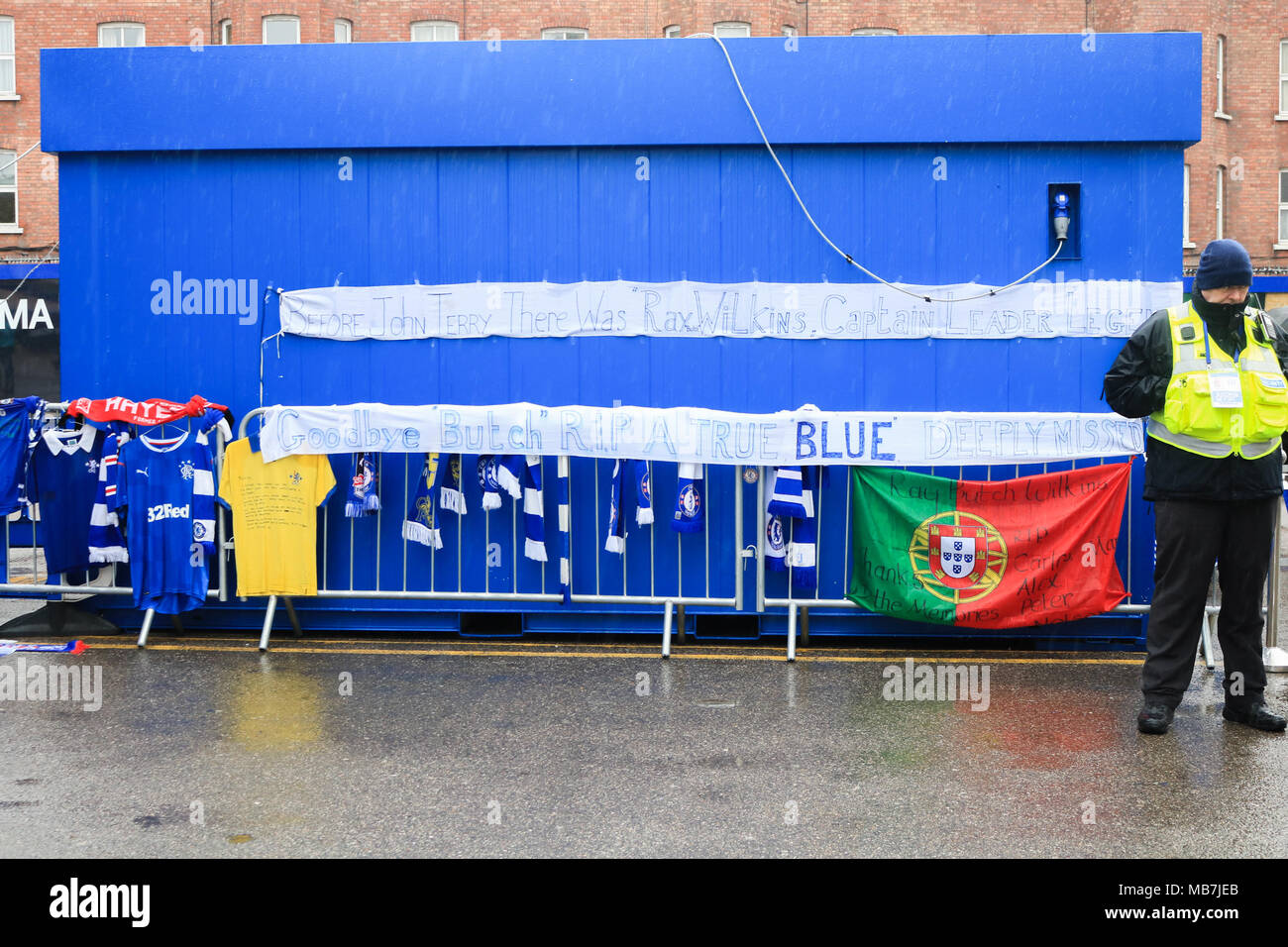 London UK. 8th April 2018. Stamford Bridge. Fans arrive at Stamford ...