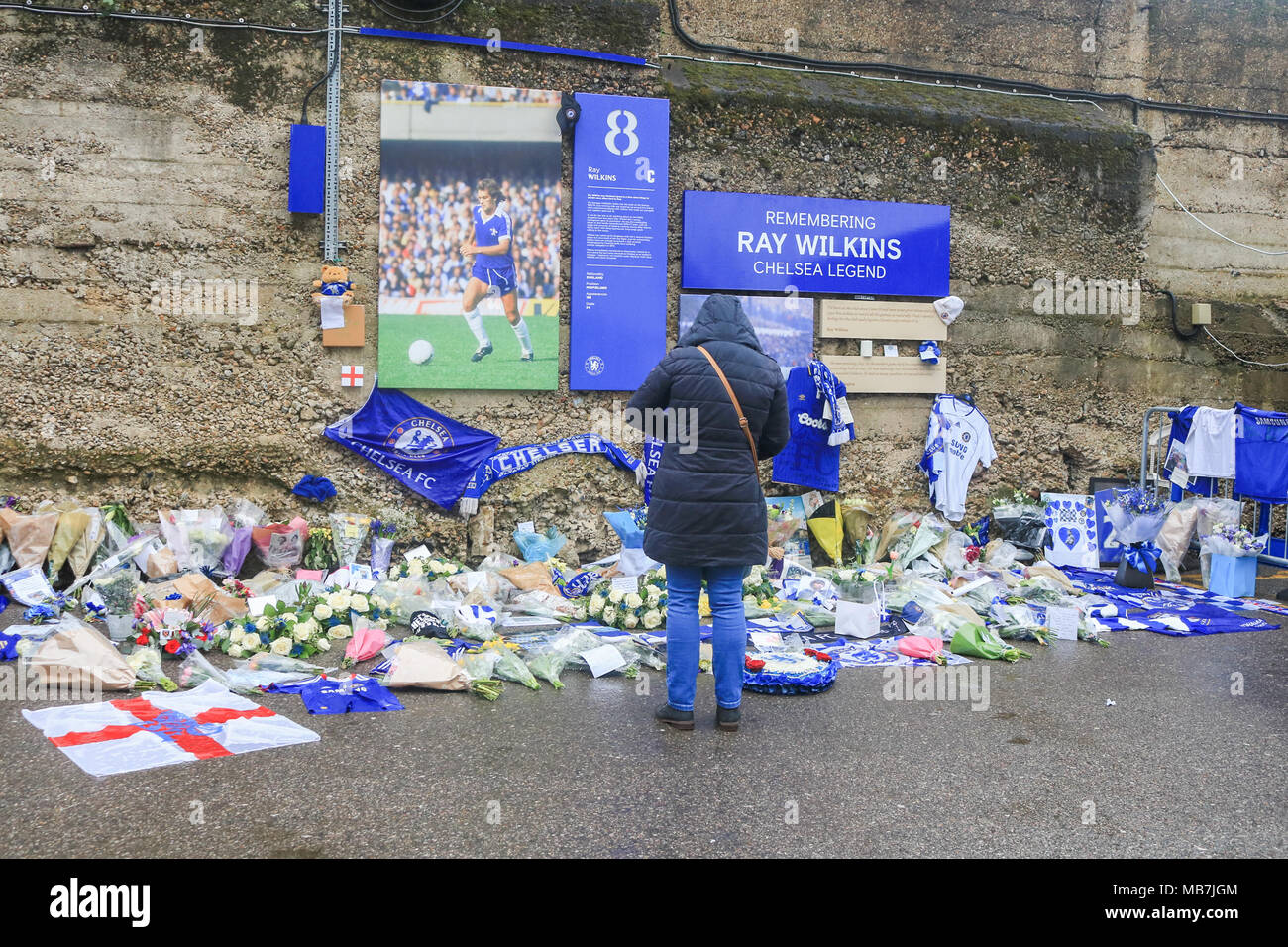 London UK. 8th April 2018. Stamford Bridge. Fans arrive at Stamford ...