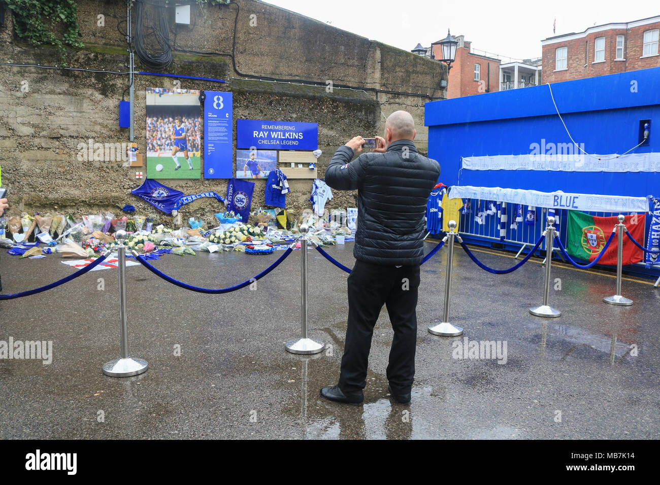 London UK. 8th April 2018. Stamford Bridge. Fans arrive at Stamford ...