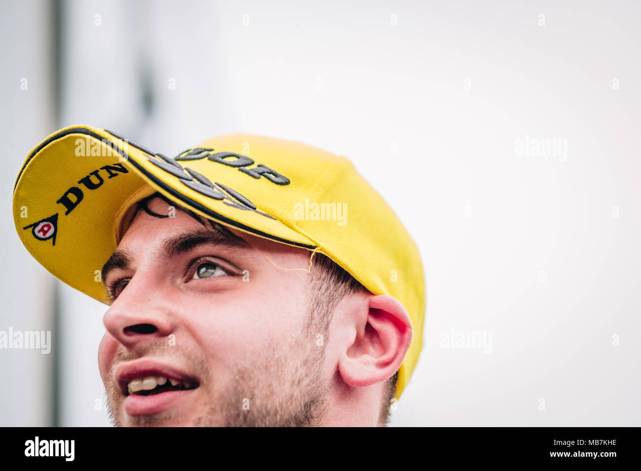 Longfield, Kent, UK. 8th April, 2018. BTCC racing driver Jake Hill and ...