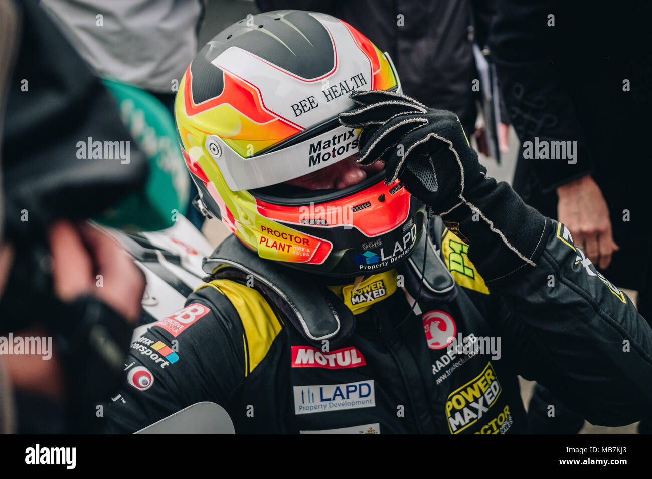 Longfield, Kent, UK. 8th April, 2018. BTCC racing driver Senna Proctor ...
