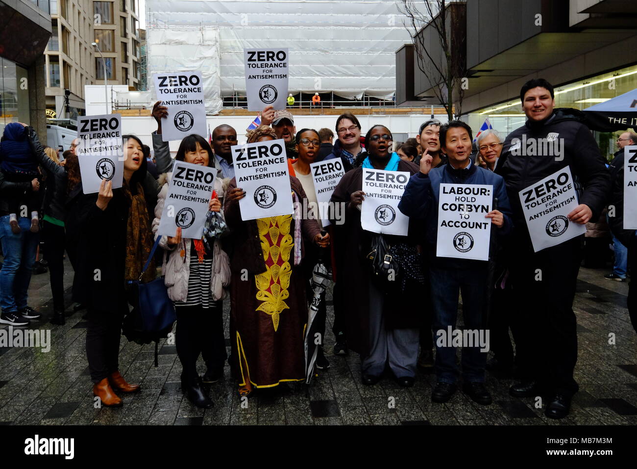 London, UK. 8th April, 2018. protest outside Labour Party headquarters ...