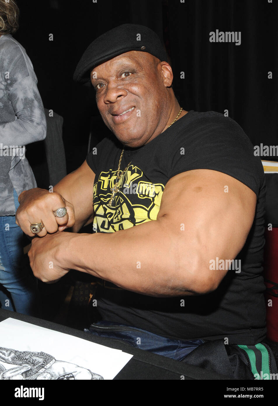 New York, NY, USA. 8th Apr, 2018. WWE Hall of Fame member Tony Atlas ...