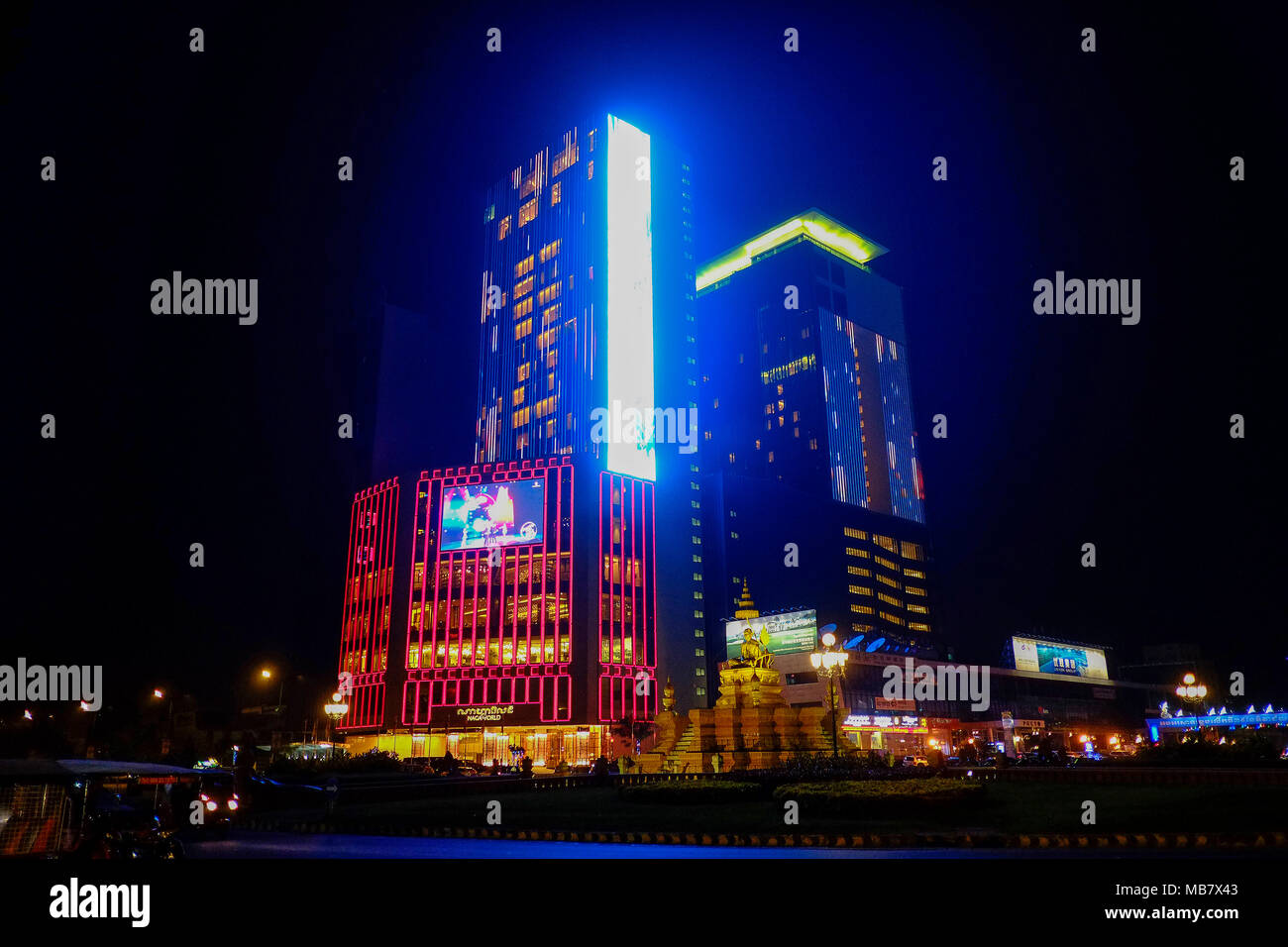 View of the Naga World hotel and Casino complex in Phnom Penh, Cambodia ...