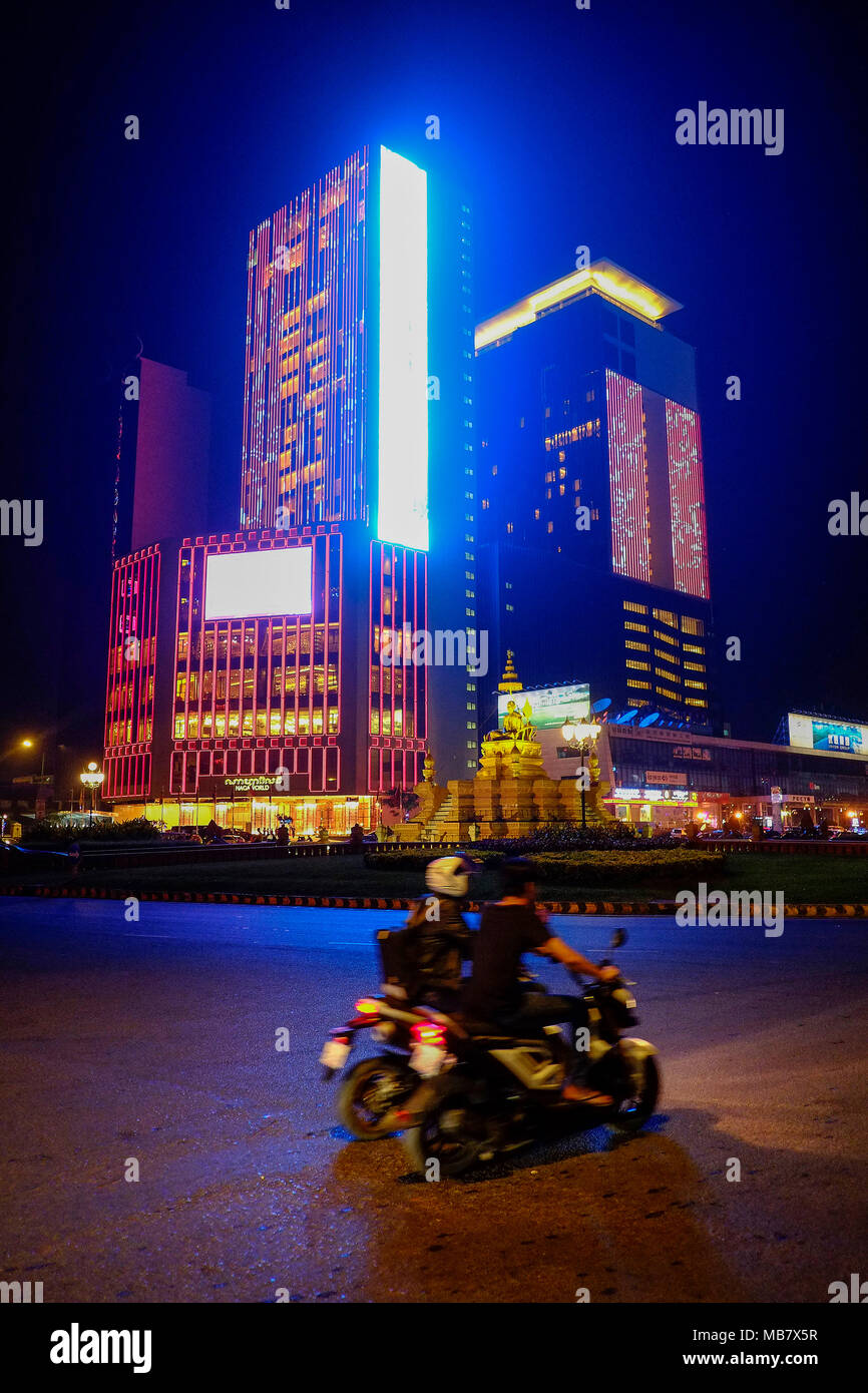 View of the Naga World hotel and Casino complex in Phnom Penh, Cambodia ...
