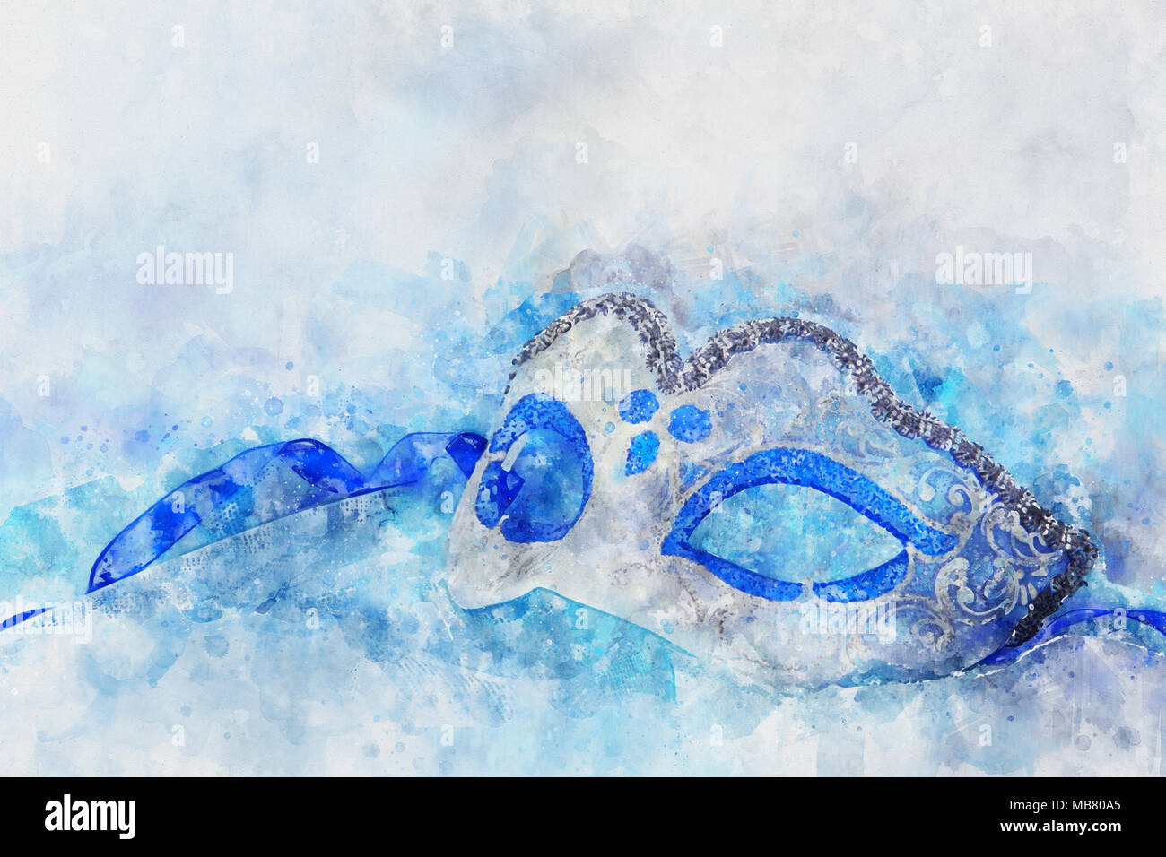 watercolor style and abstract image of elegant venetian, mardi gras ...