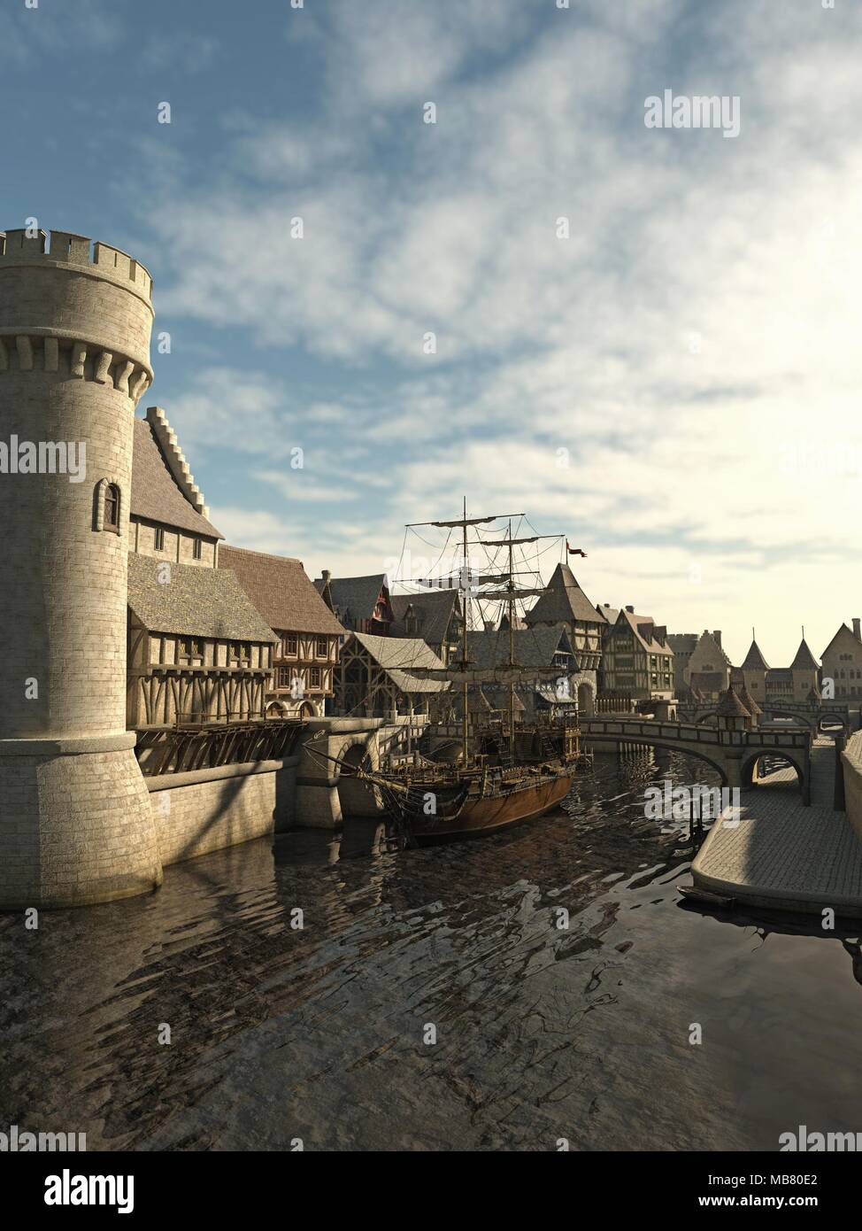 Medieval fantasy docks hi-res stock photography and images - Alamy