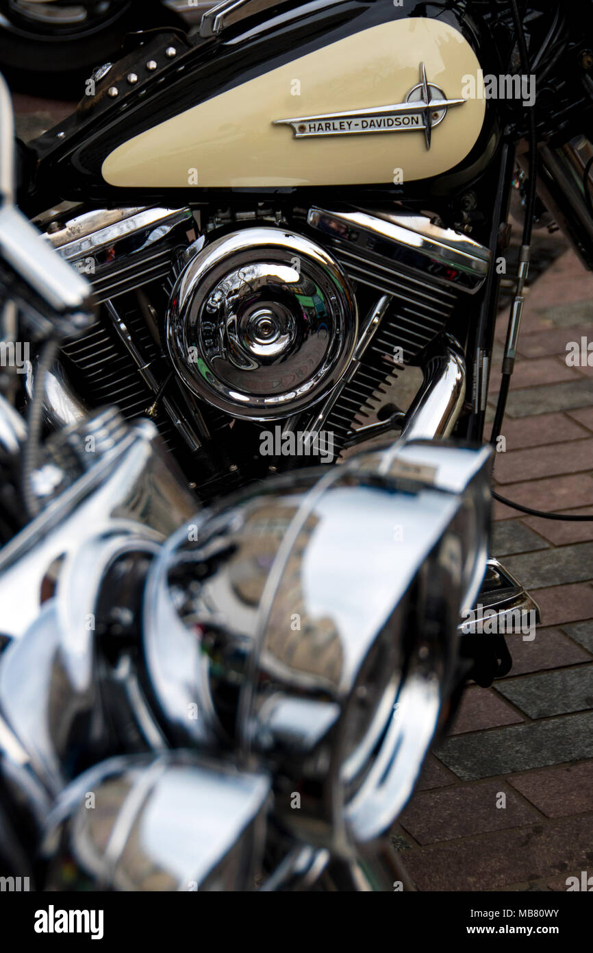 7 April 2018 Abington Street Northampton UK Harley-Davidson Rolls Into ...