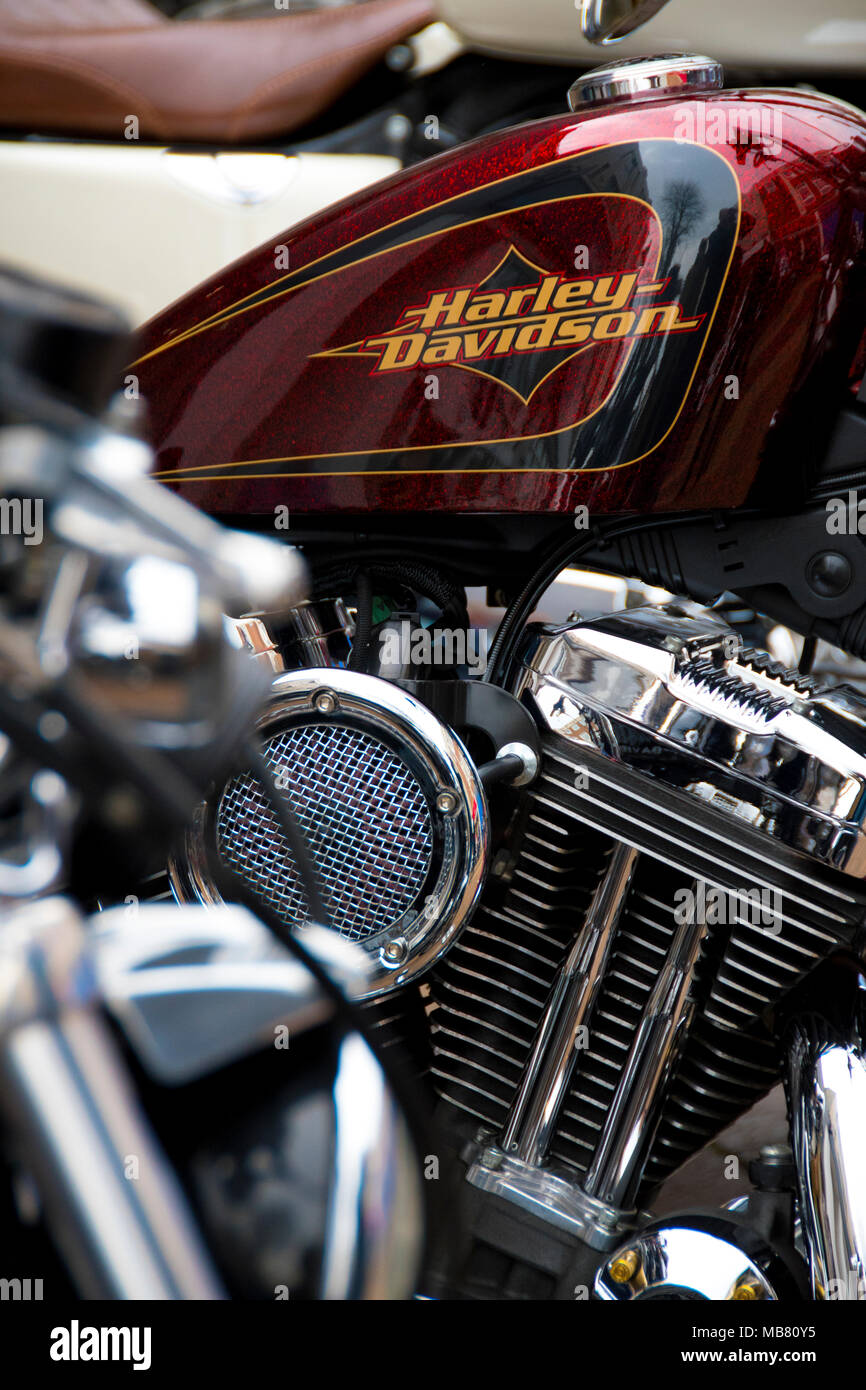 7 April 2018 Abington Street Northampton UK Harley-Davidson Rolls Into ...