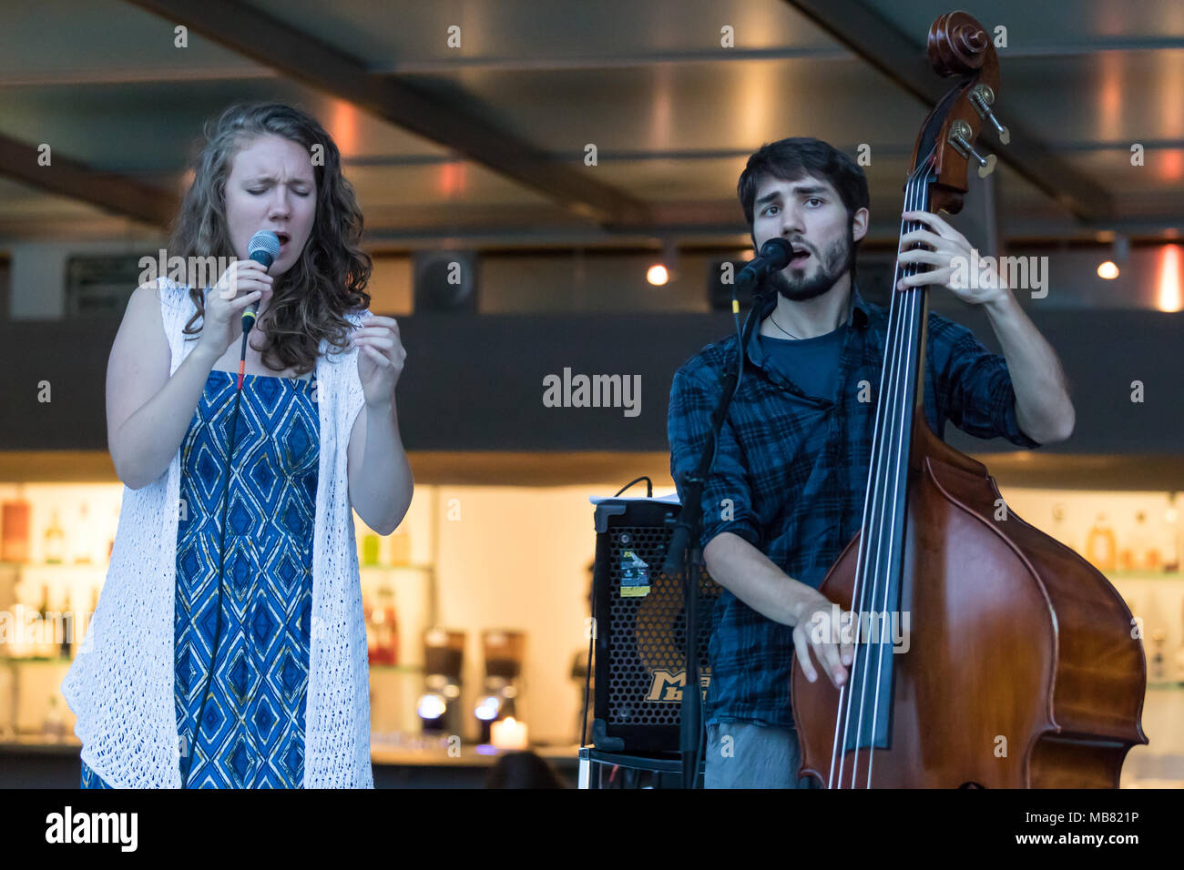 The Swiss musician duo Avender with singer Despina Corazza and the ...