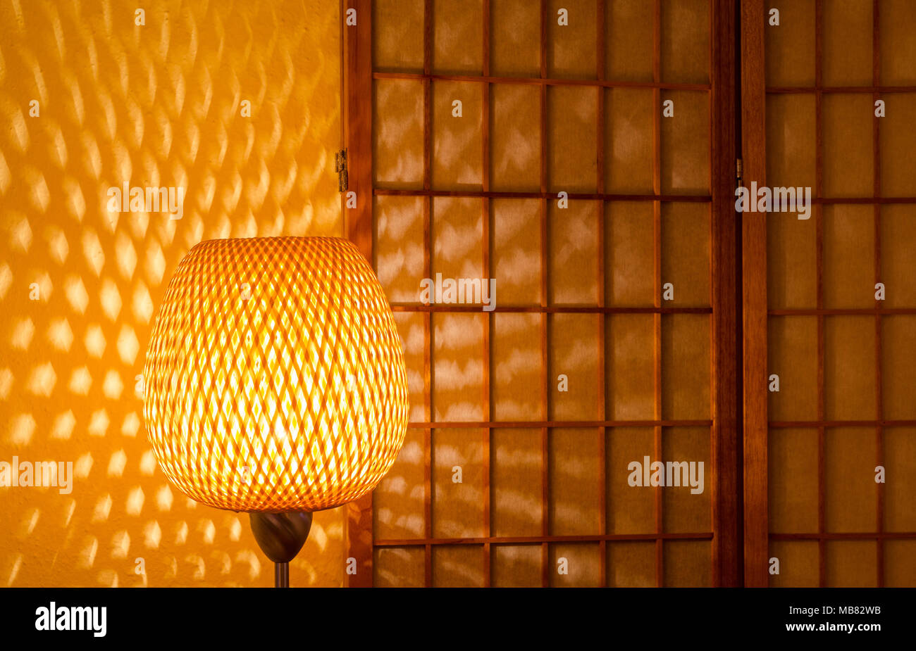 decorative lamp casting an intricate shadow Stock Photo - Alamy