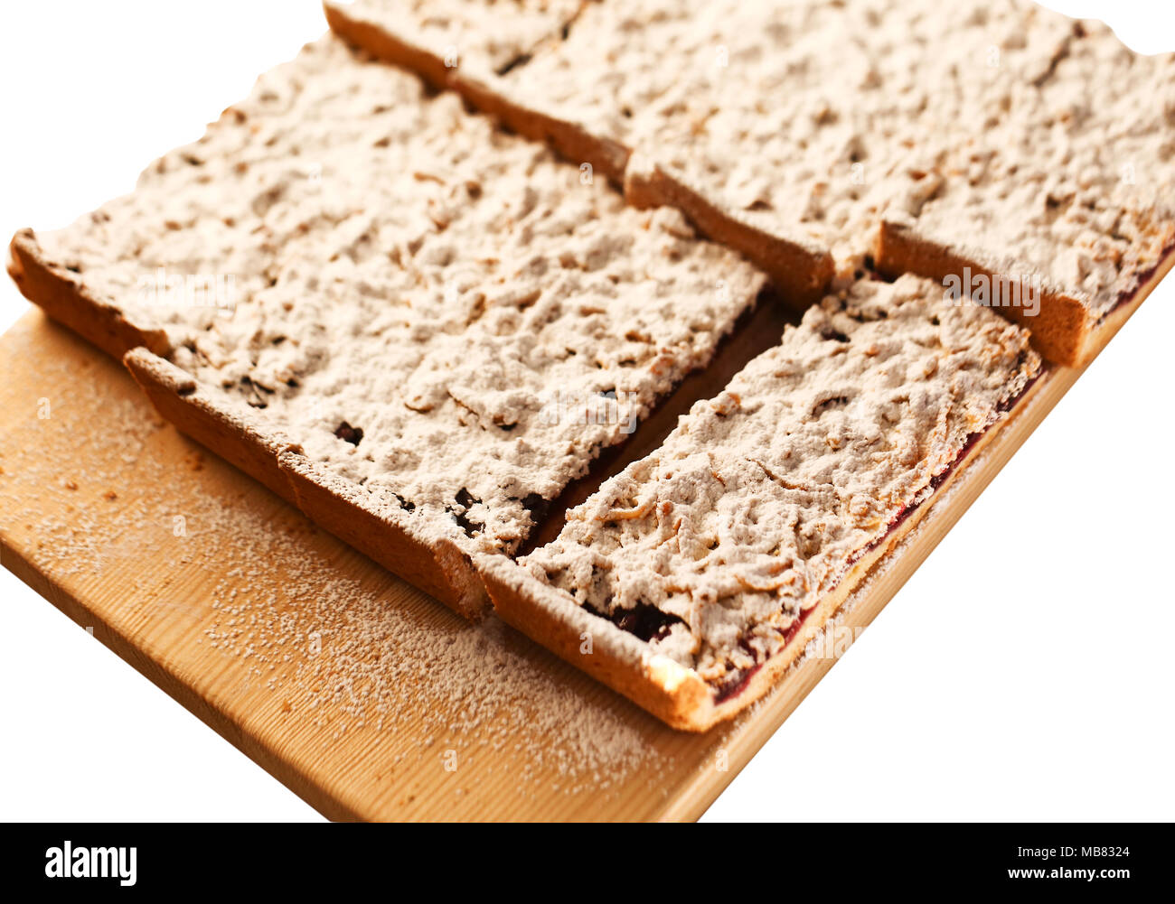 pie, grated cake, white pie, nuts, white Stock Photo - Alamy