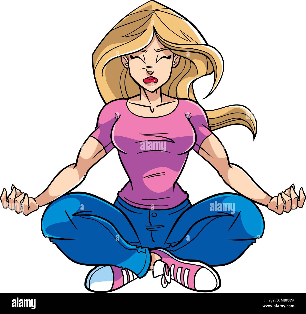 Front view positive woman Stock Vector Images - Alamy