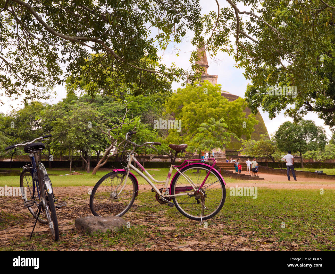 Horizontal view of the massive Rankoth Vehera stupa in Polonnaruwa, Sri ...