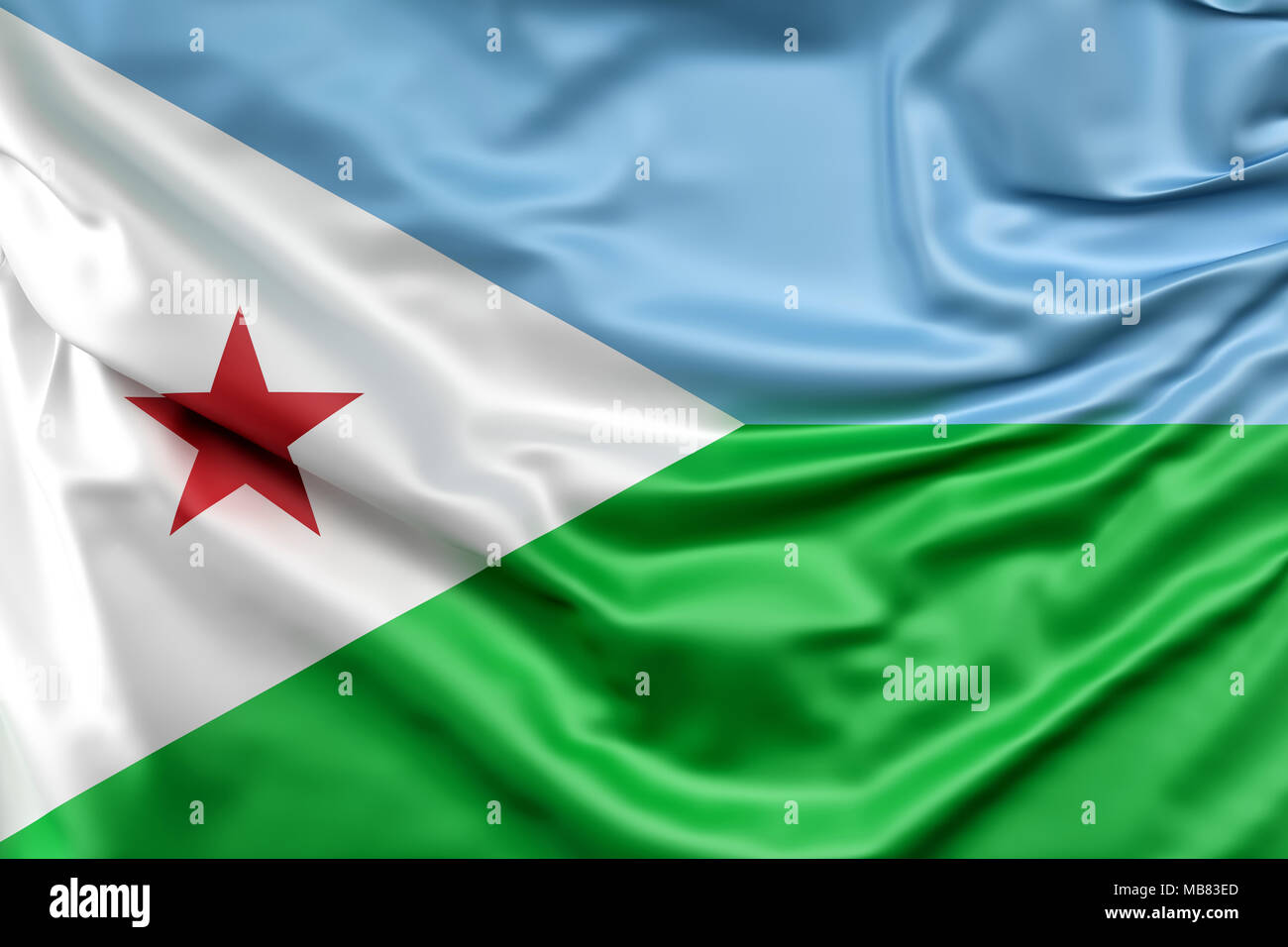 Flag of Djibouti Stock Photo - Alamy