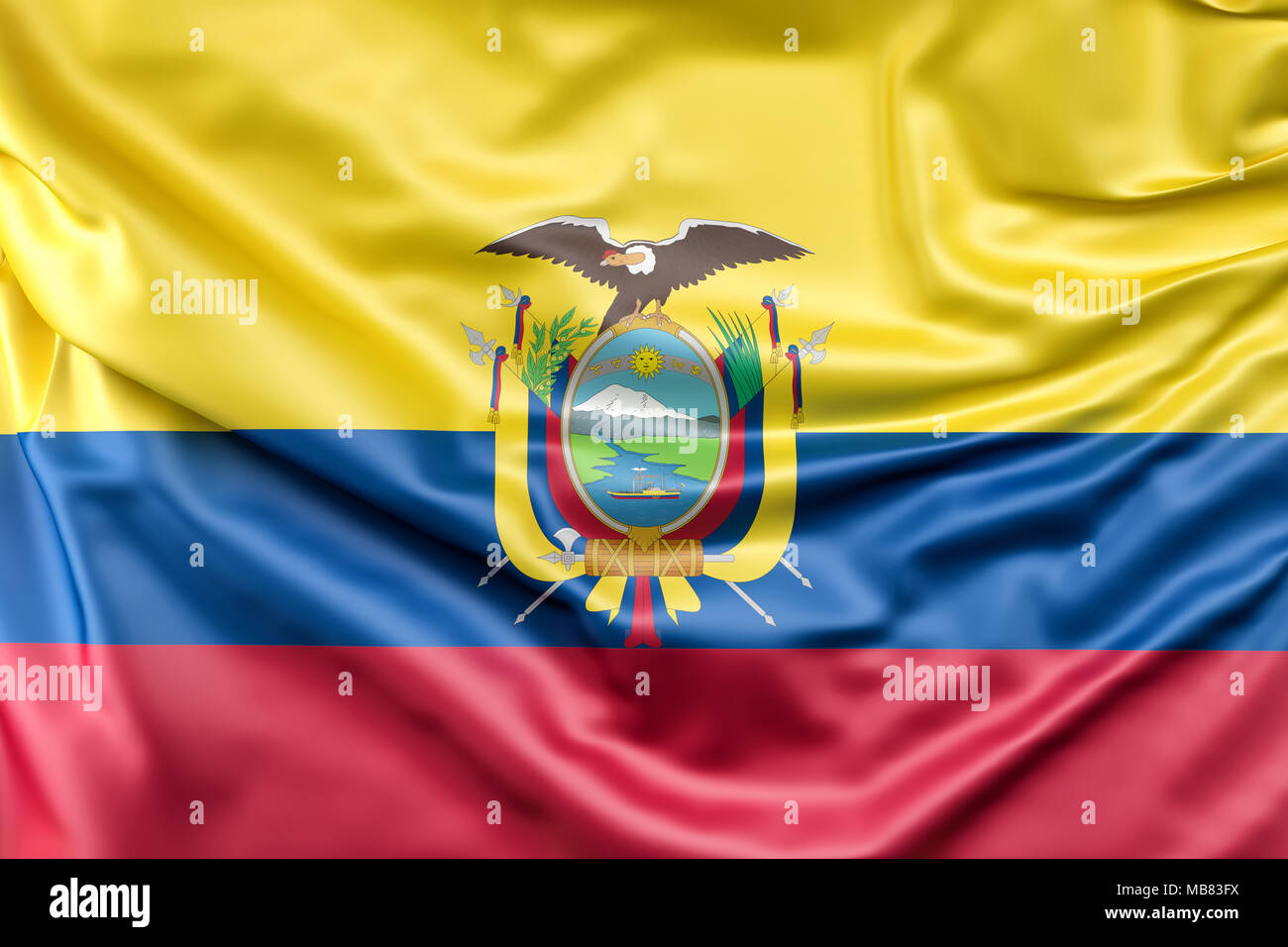 Flag of the Ecuador Stock Photo - Alamy