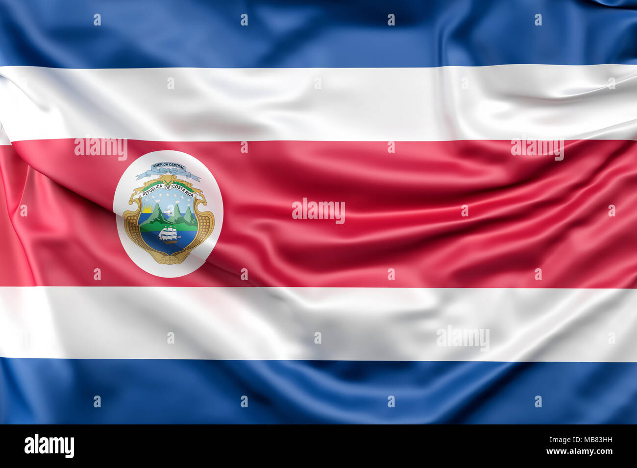 Costa rican 3d flag hi-res stock photography and images - Alamy