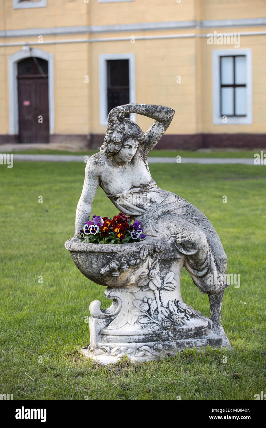Brody, Poland - April 17, 2017: A stone sculpture of a woman on the ...