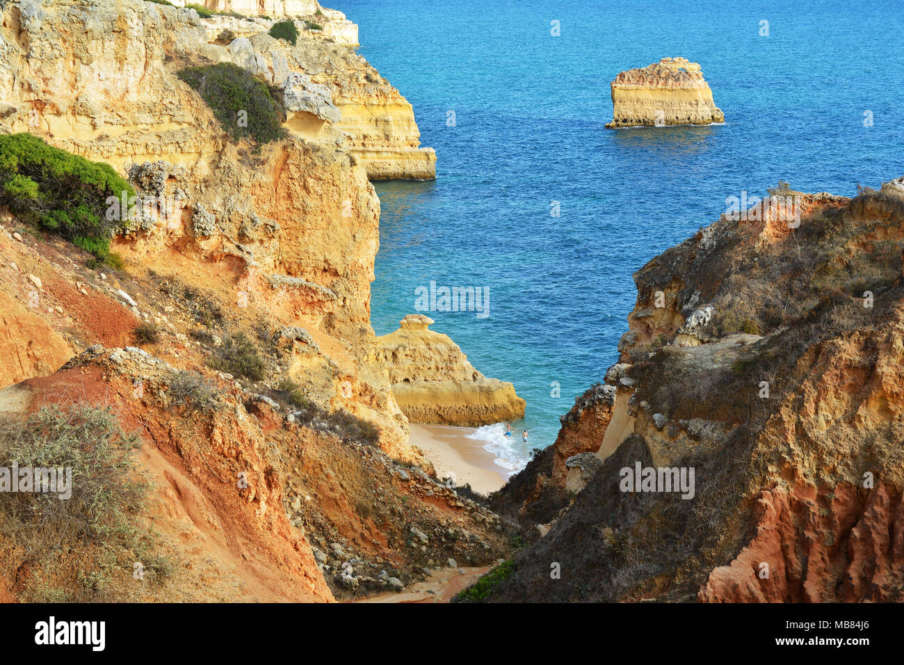 Algarve beach and rocks formation, amazing destination in Portugal and ...