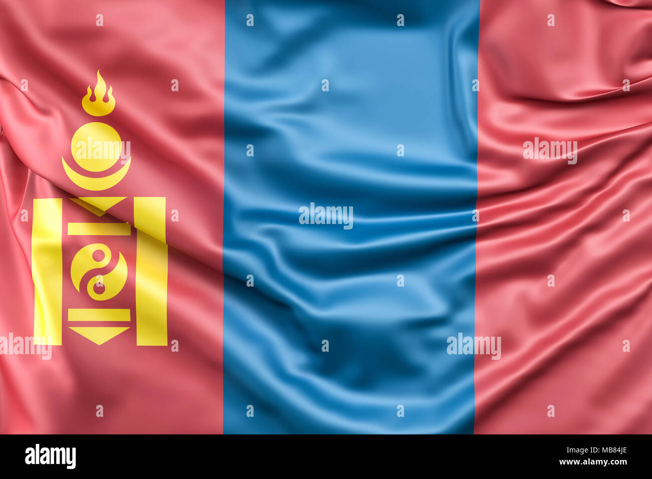 Waving mongolian flag hi-res stock photography and images - Alamy