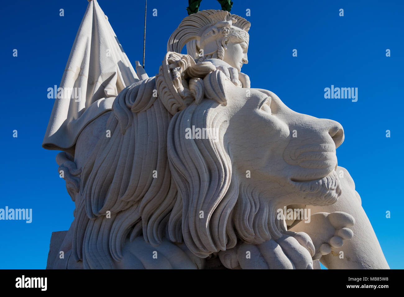 Lisbon. Portugal. January 28, 2018. Part of the Statue of Glory ...