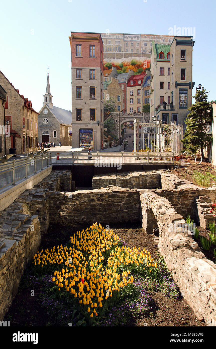 Quebec Fresco near Place Royale in Old Quebec City, Quebec, Canada ...