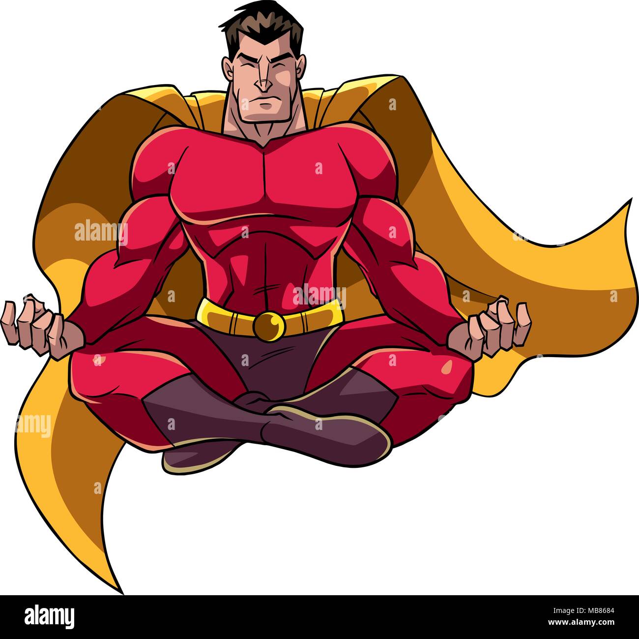 Superhero Meditating Illustration Stock Vector Image & Art - Alamy