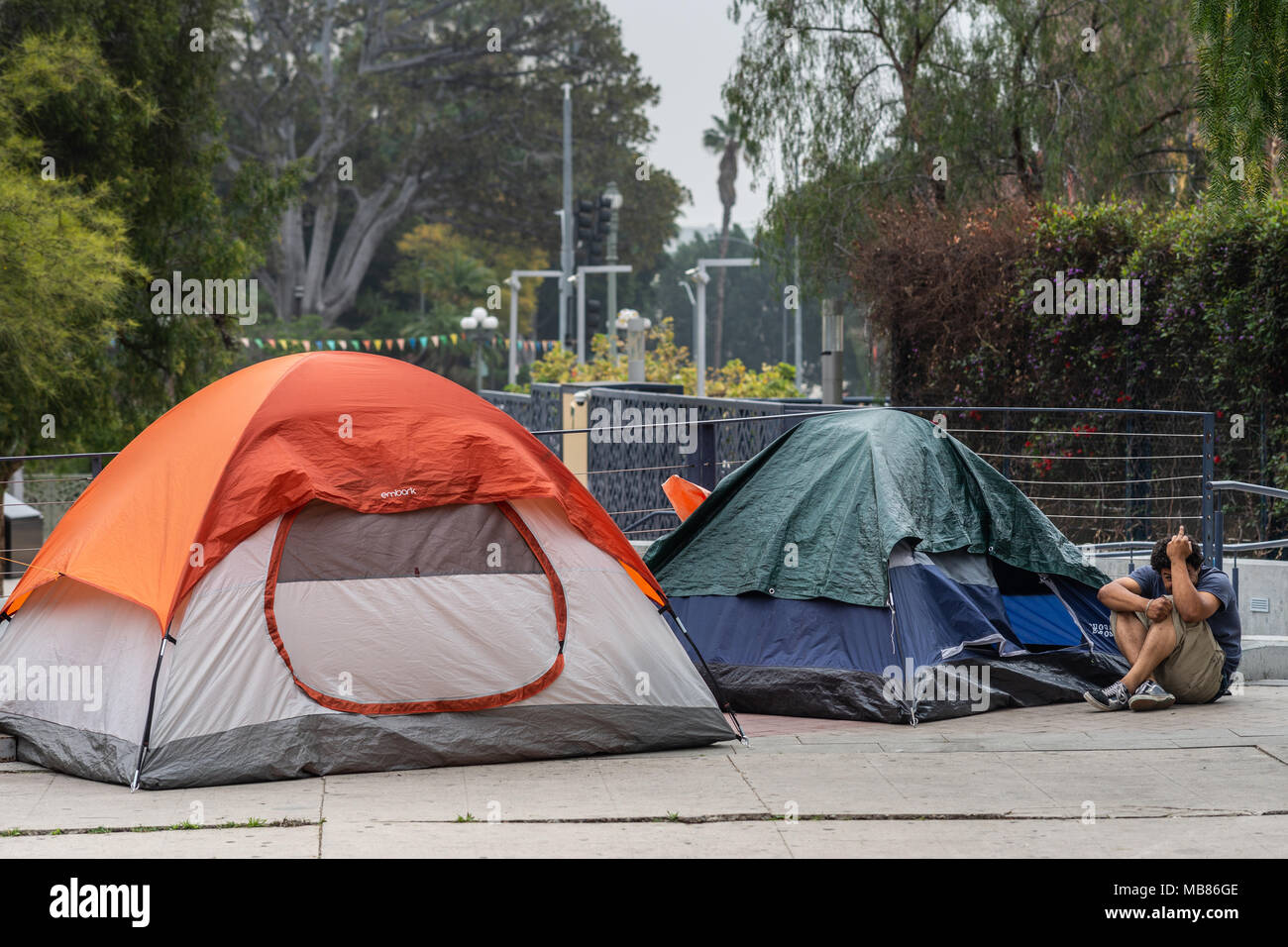 Los Angeles, CA, USA - April 5, 2018: Closeup of small part of Row of ...