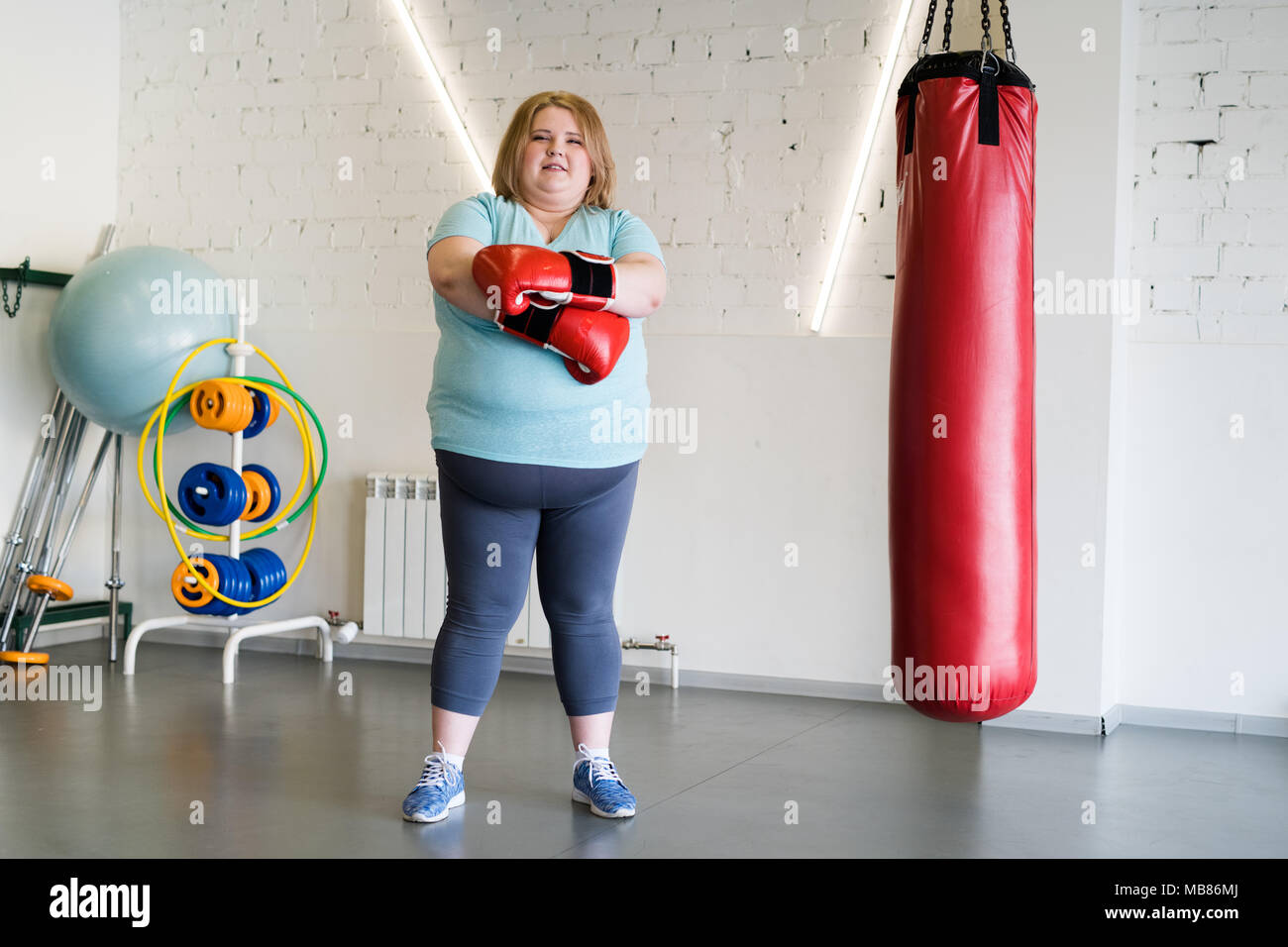 Fat woman gym hi-res stock photography and images - Alamy