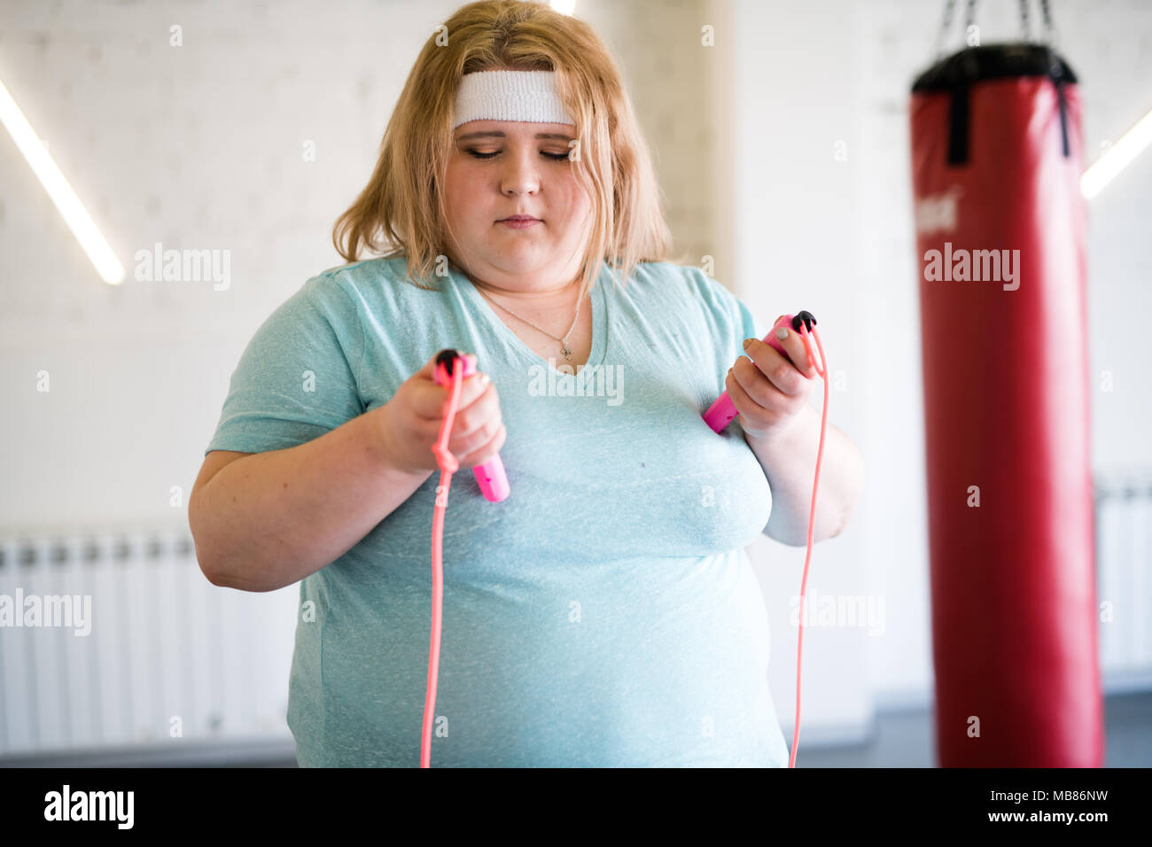 Obese woman losing weight hi-res stock photography and images - Alamy