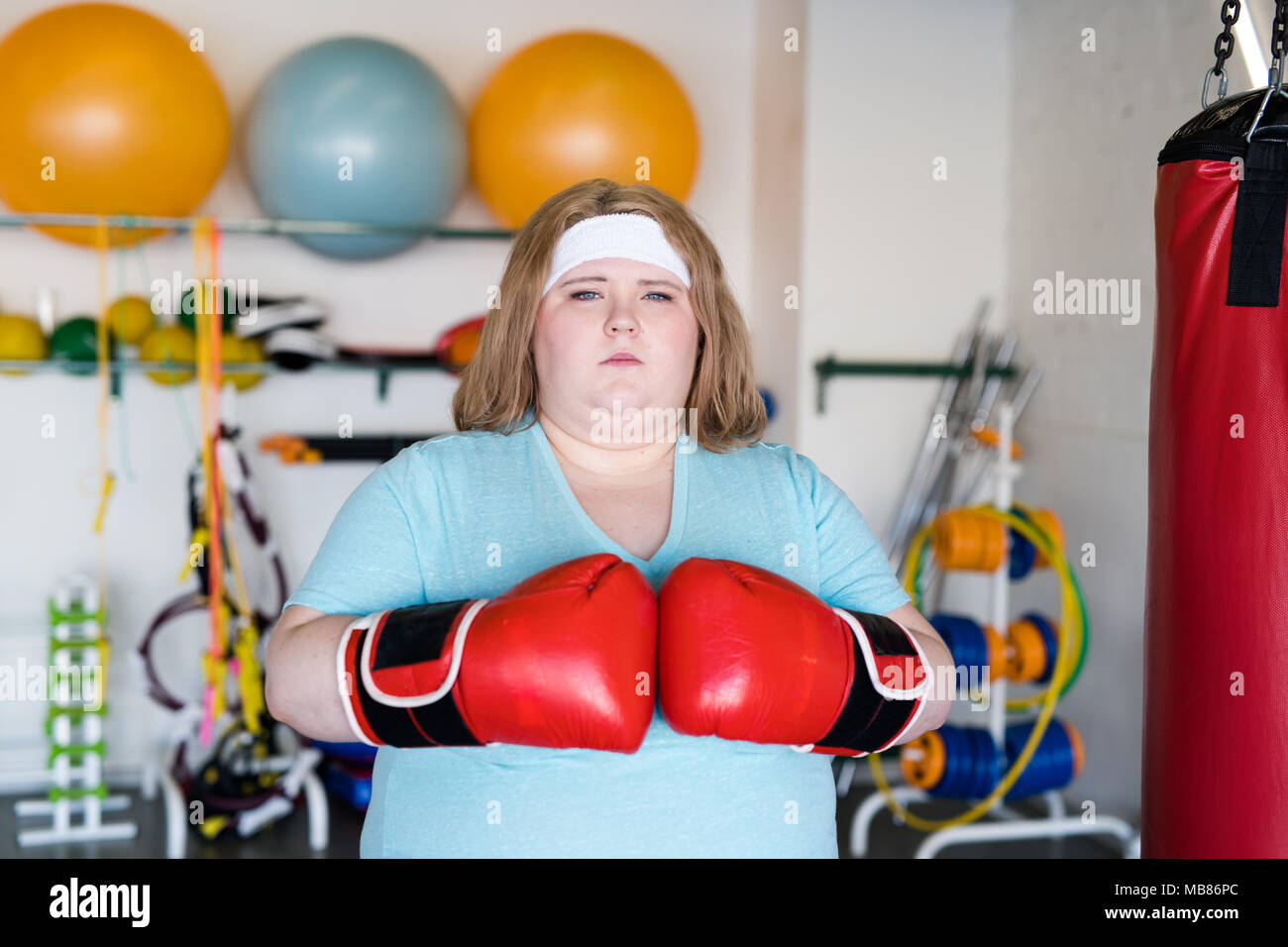 Fat woman gym hi-res stock photography and images - Alamy
