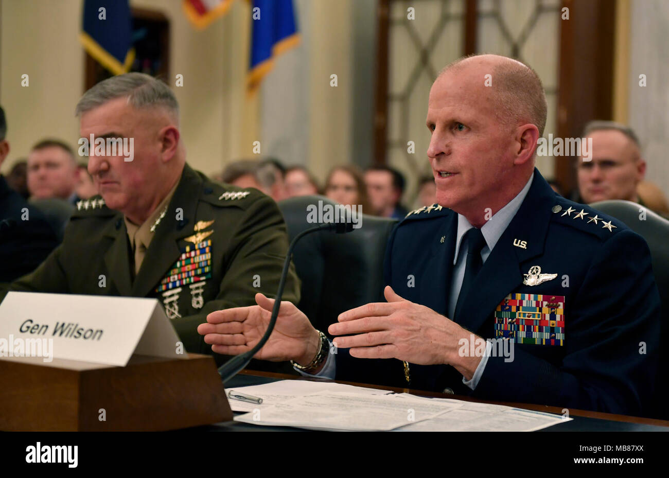 Air Force Vice Chief of Staff Gen. Stephen Wilson speaks to the Senate ...