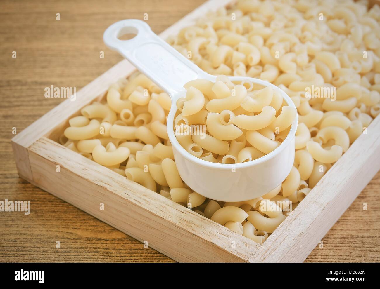 Food and Cuisine, Uncooked and Dried Elbow Macaroni or Gomiti Pasta in ...